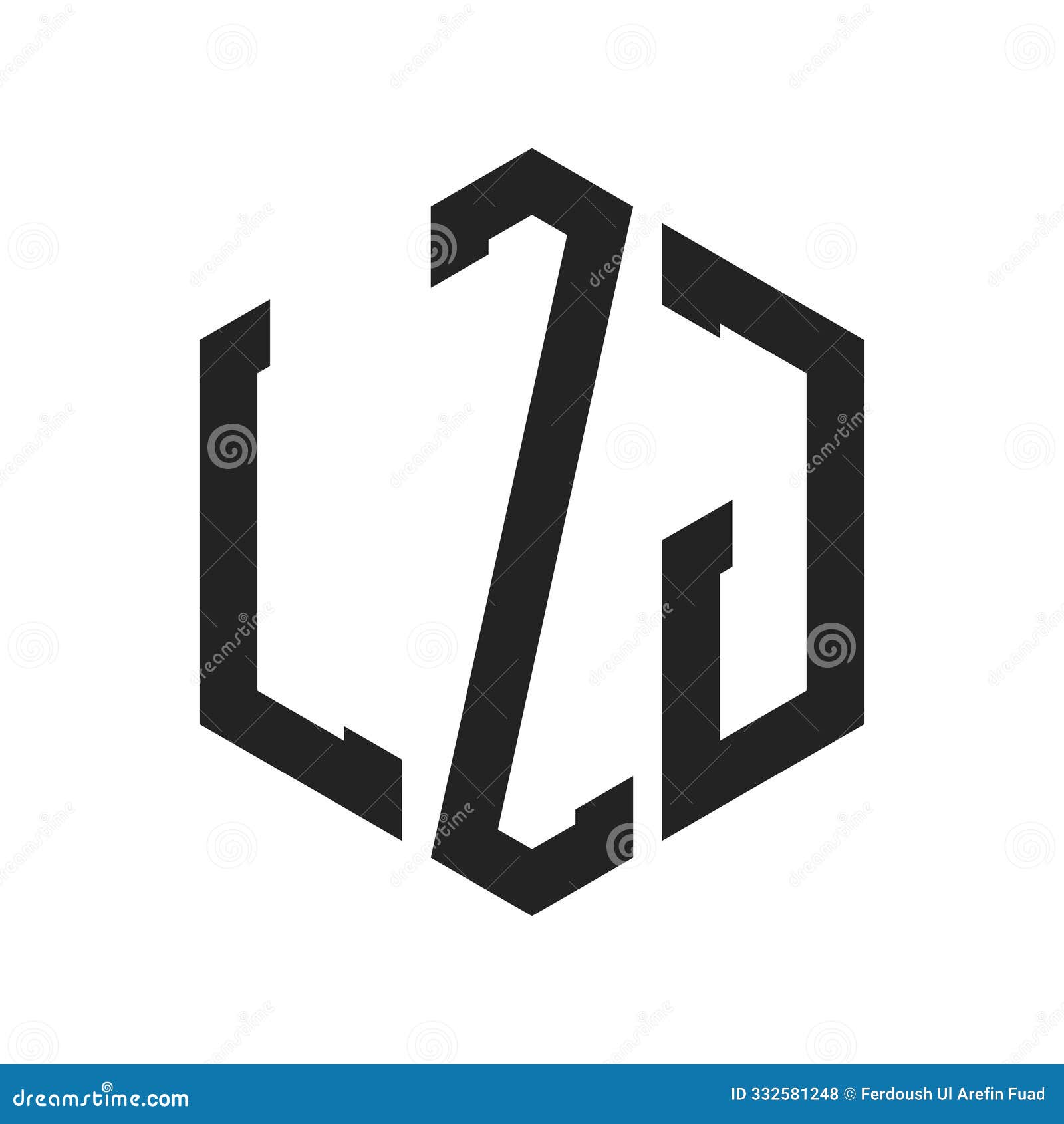 LZJ Logo Design. Initial Letter LZJ Monogram Logo Using Hexagon Shape ...