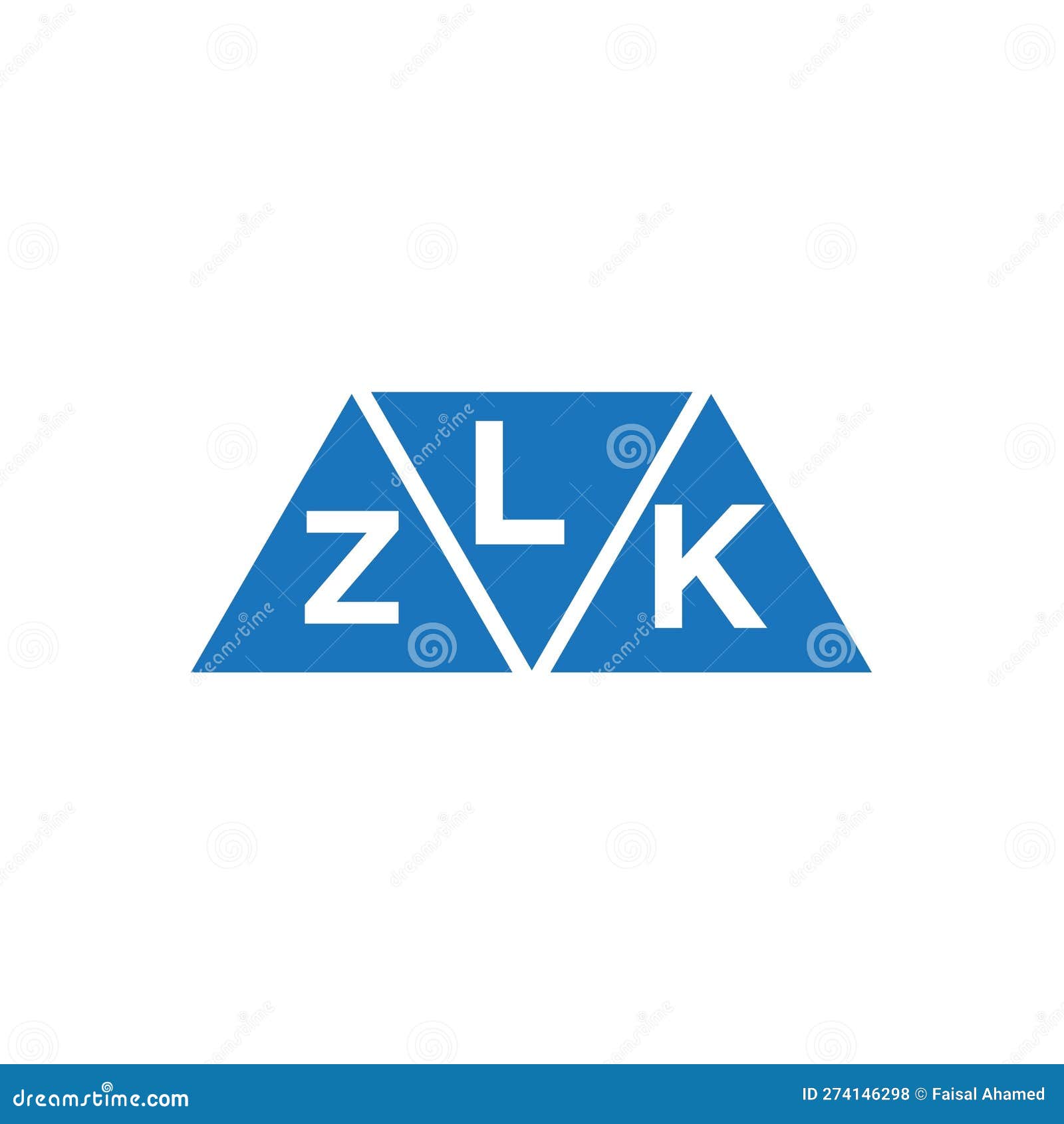 LZK Abstract Initial Logo Design on White Background. LZK Creative ...