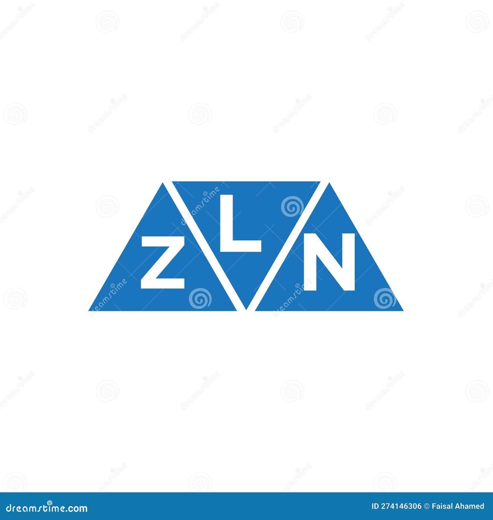 LZN Abstract Initial Logo Design on White Background. LZN Creative ...