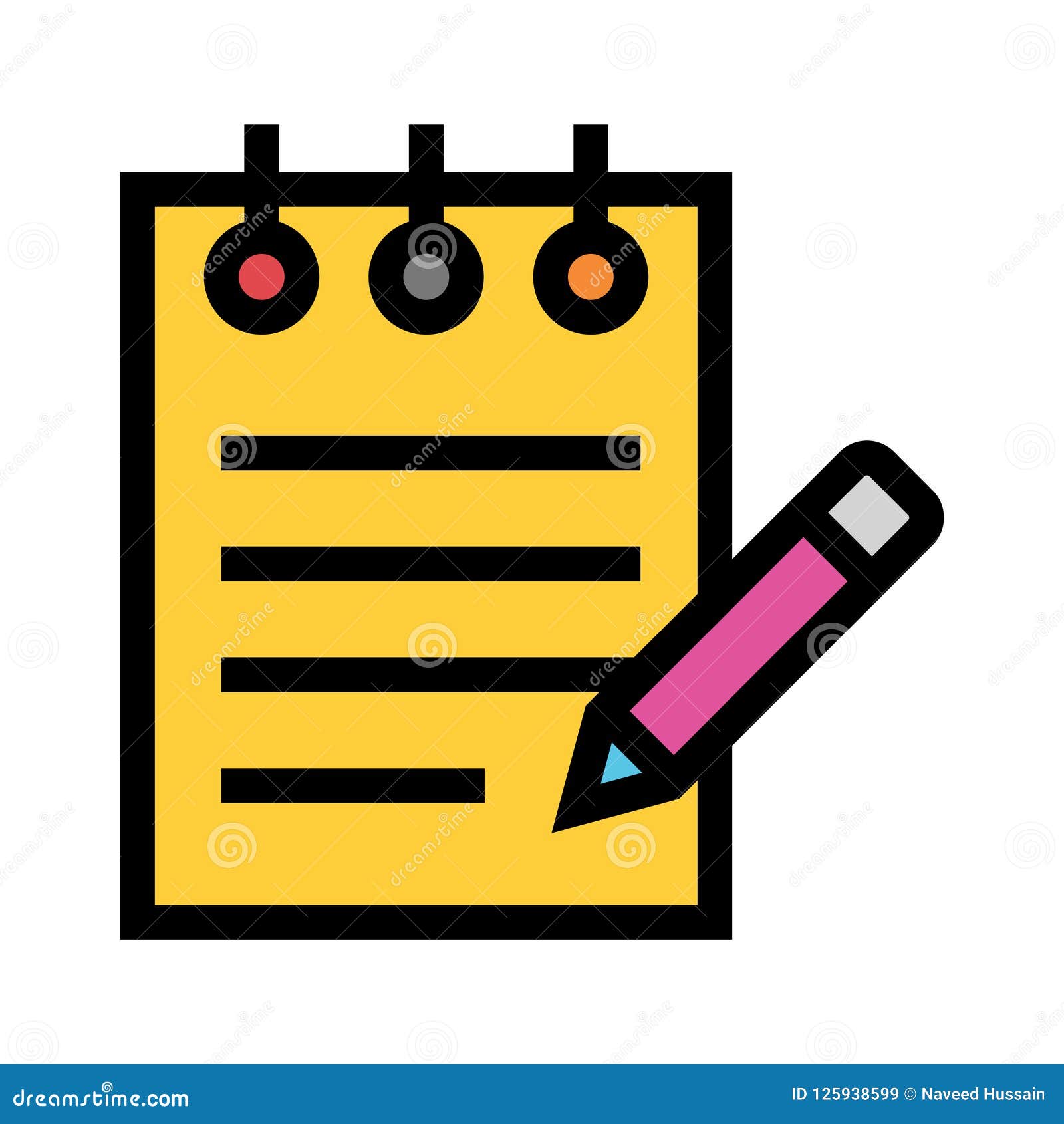 Línea De Color De La Libreta Icono Stock de ilustración - Ilustración de iconos, cuaderno: 125938599