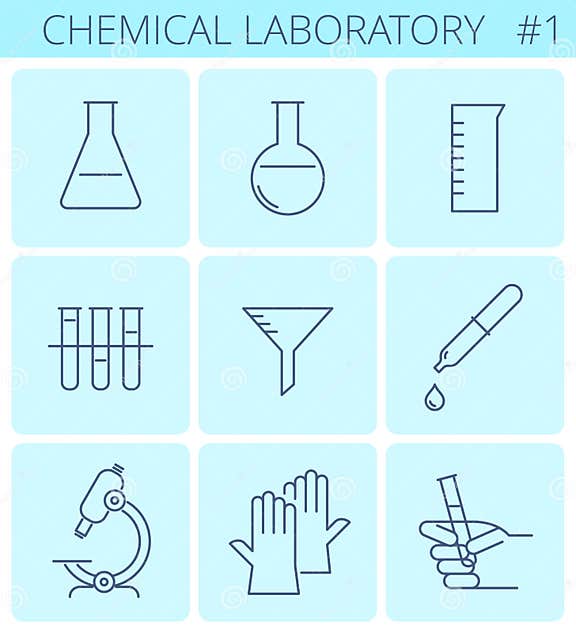 Línea Química Símbolos Del Equipo De Laboratorio El Vector Enrarece El ... Línea Química Símbolos Del Equipo De Laboratorio El Vector Enrarece El ...