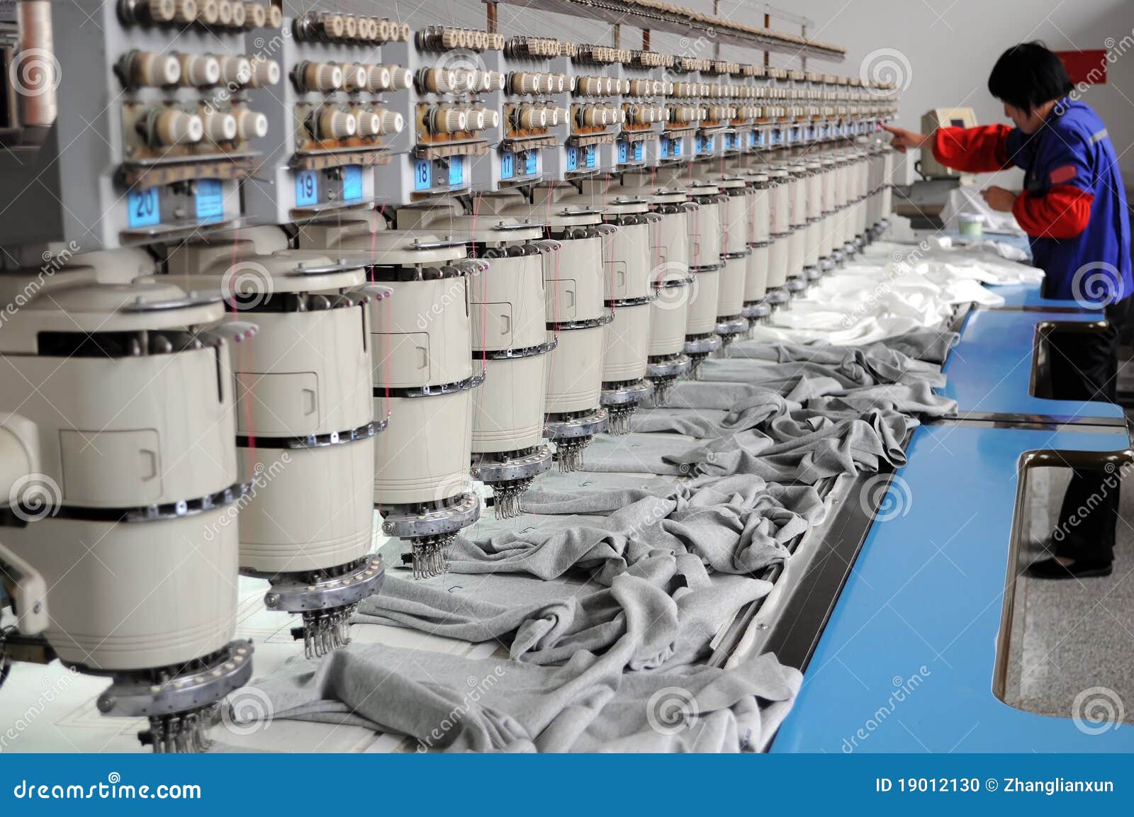 Máquina de materia textil foto de archivo. Imagen de automatizado ...