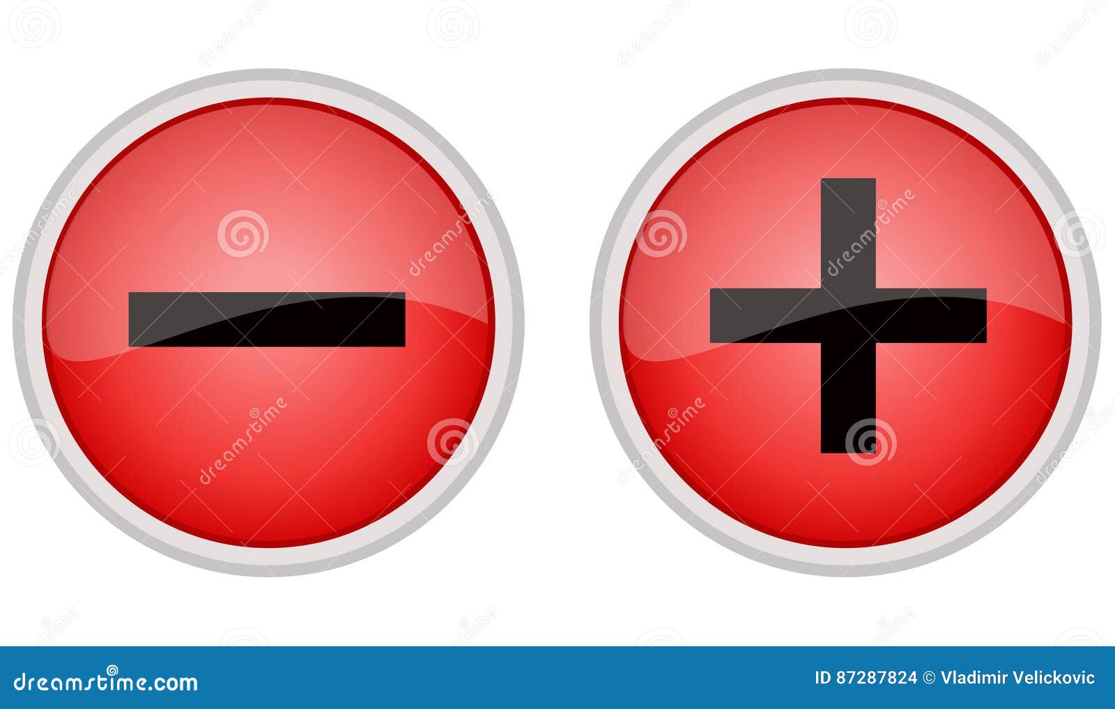 Más menos iconos ilustración del vector. Ilustración de muestra - 87287824