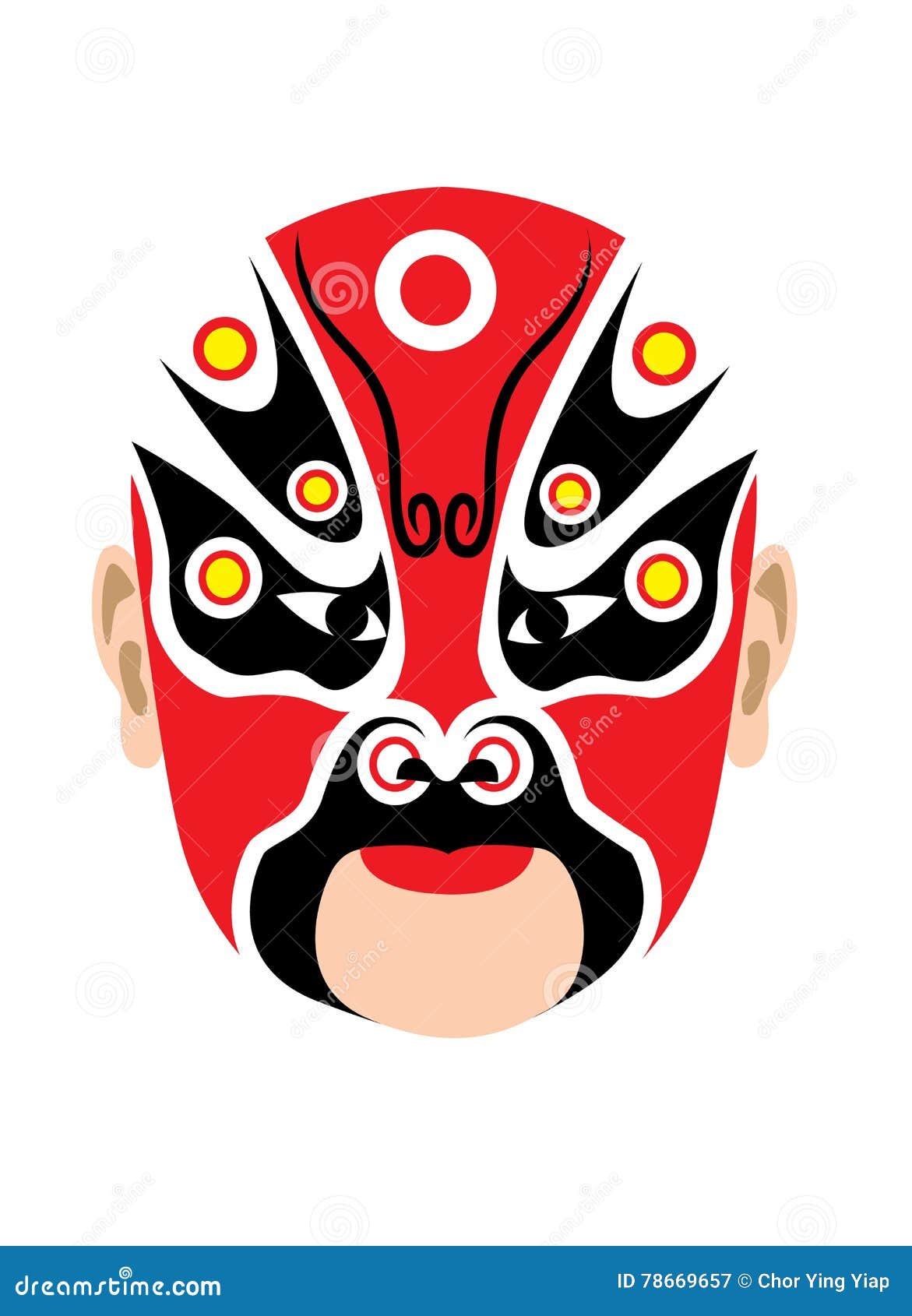 Máscara De La ópera Del Chino Tradicional Ilustración del Vector ...