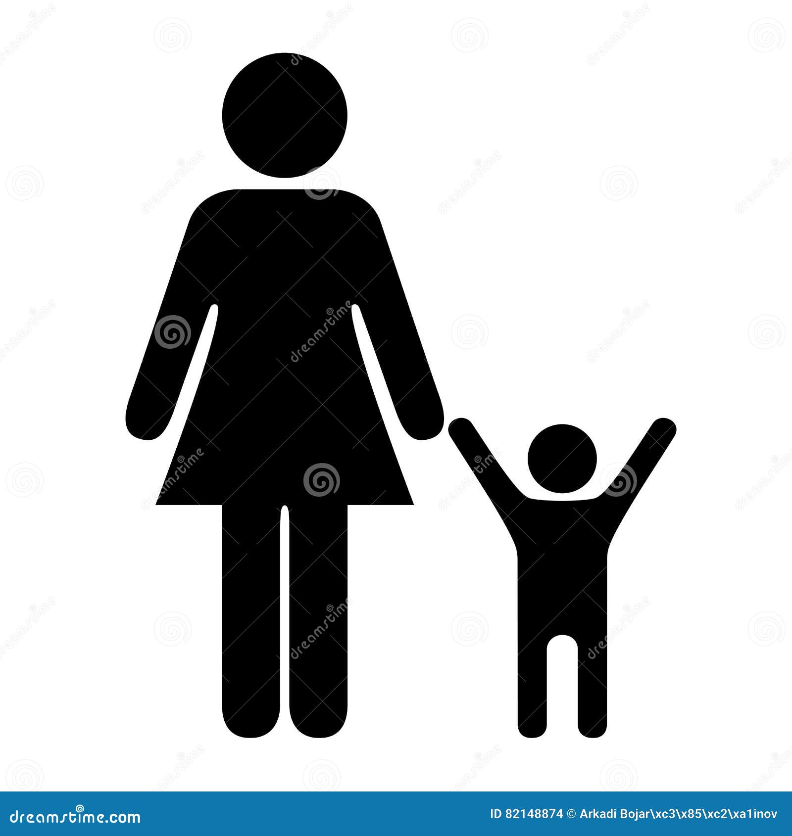 Mãe Com ícone Do Vetor Da Criança Ilustração do Vetor - Ilustração de ...