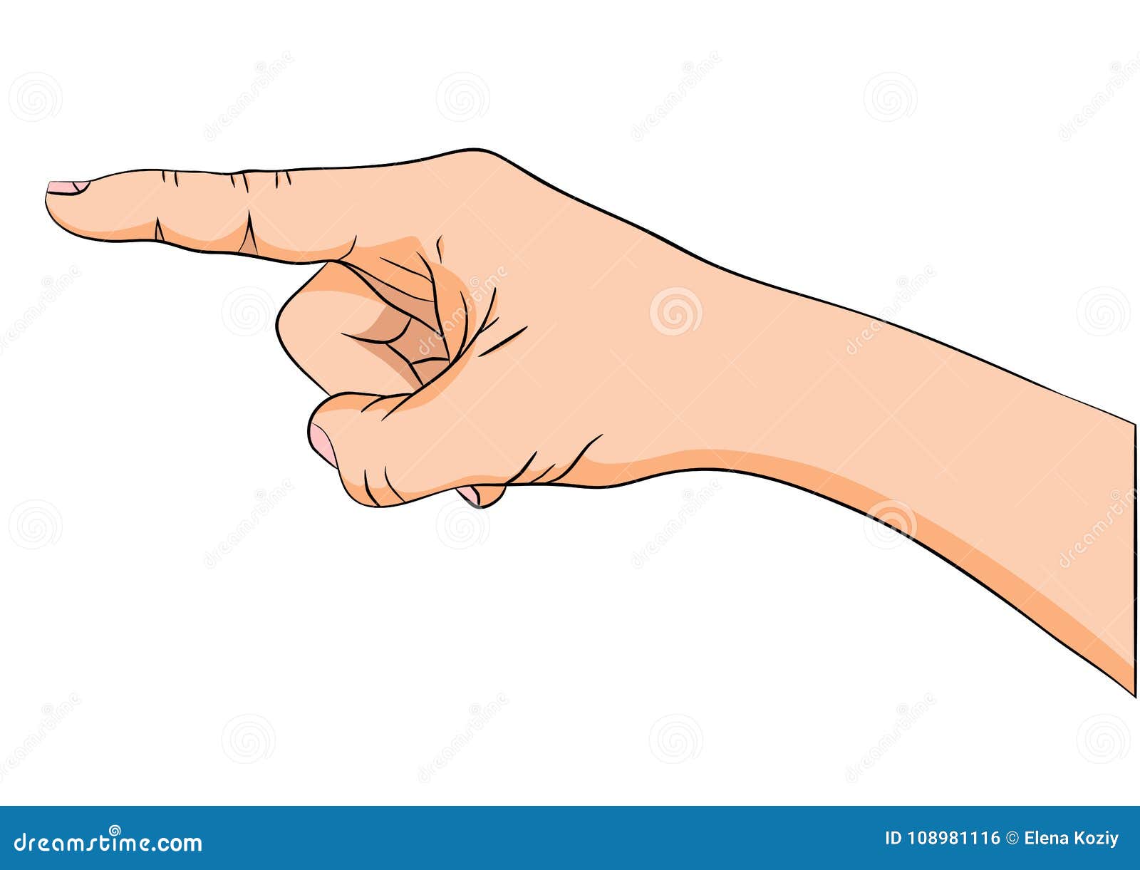 Mão Com O Indicador Estendido Ilustração do Vetor - Ilustração de fundo ...