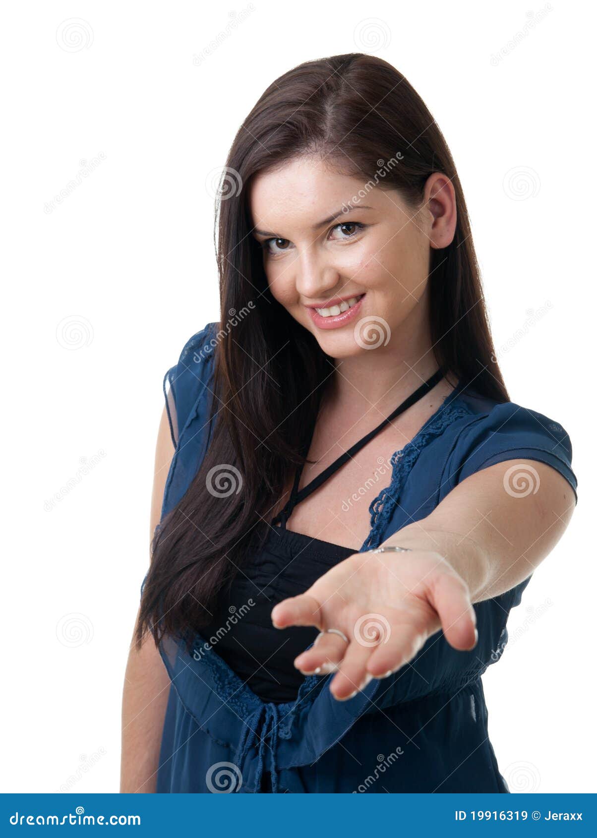 Mão De Oferecimento Da Mulher Nova Imagem de Stock - Imagem de oferta ...