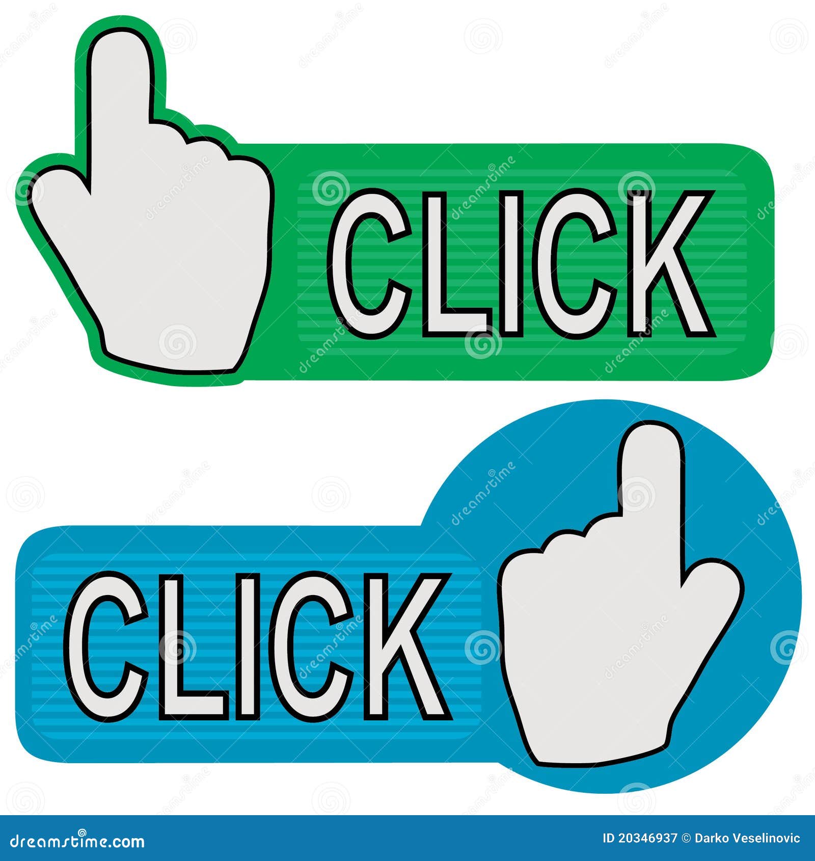 Mão do clique ilustração do vetor. Ilustração de arte - 20346937