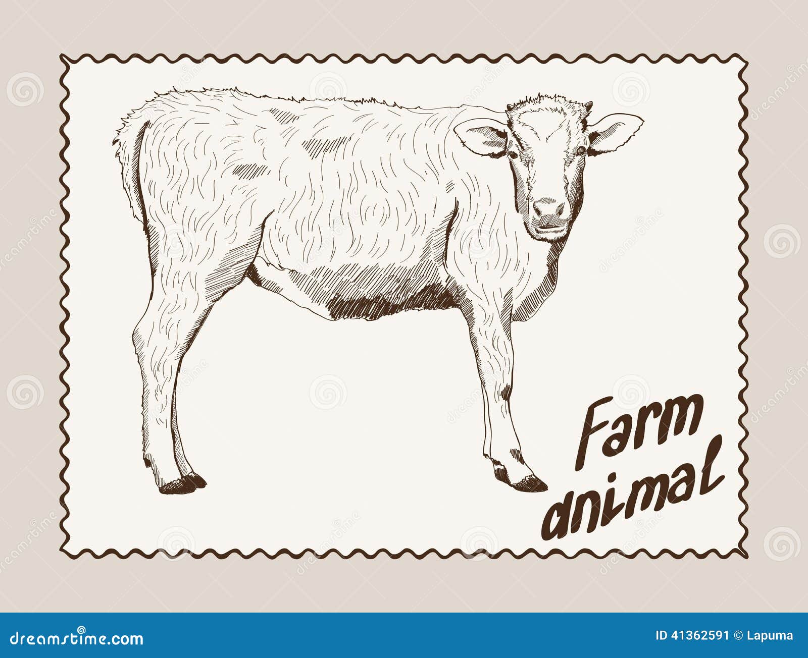 Mão Do Vetor Da Vaca Tirada Ilustração do Vetor - Ilustração de ...