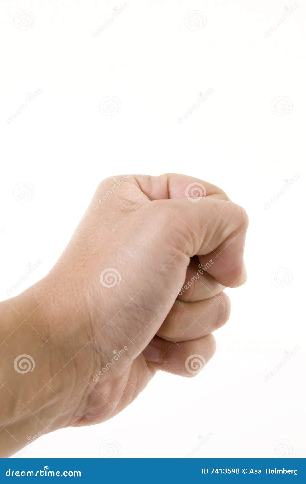 Mão fechada foto de stock. Imagem de branco, nana, polegar - 7413598