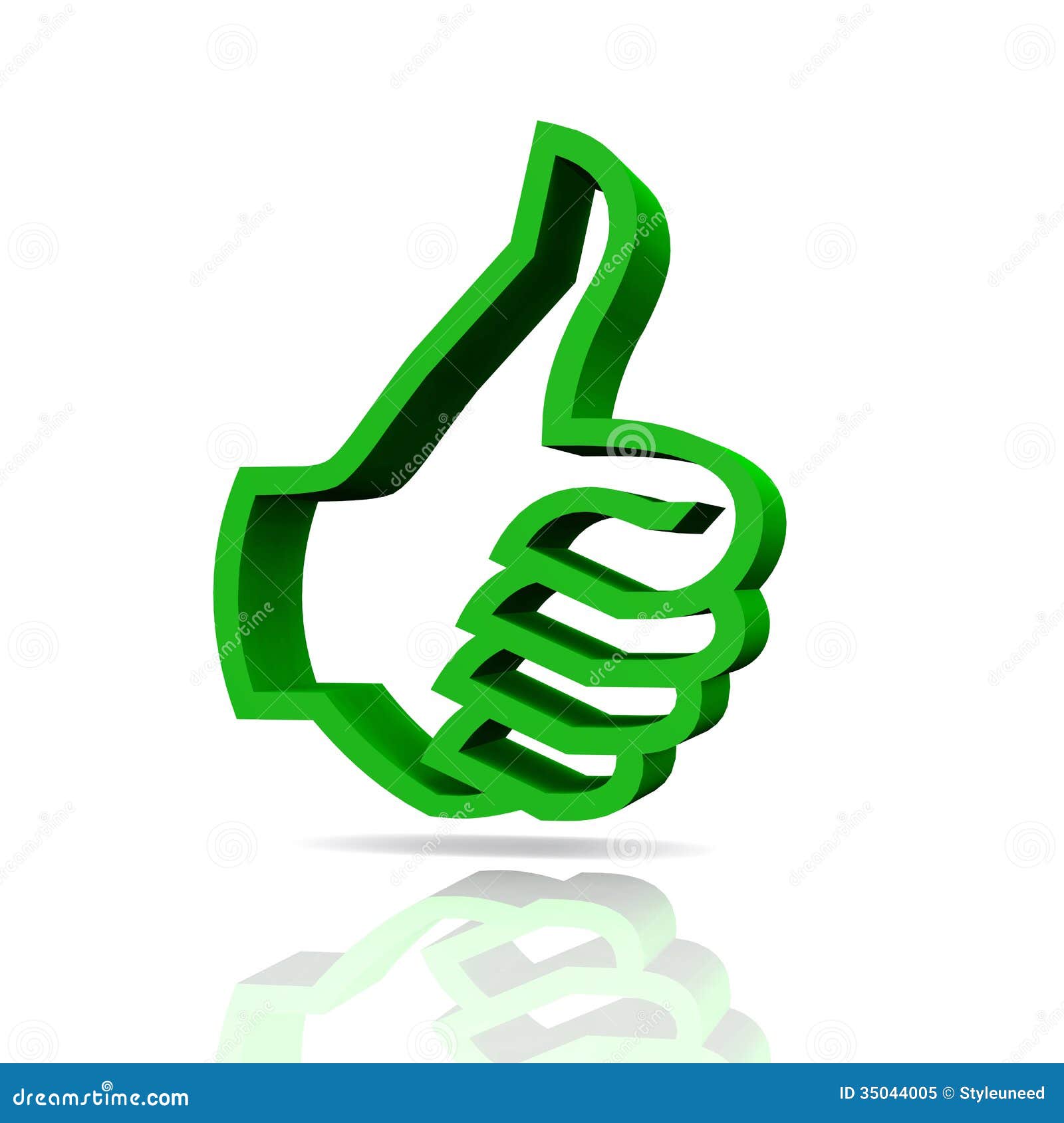 Mão Verde Com Polegar Acima Ilustração Stock - Ilustração de sucesso ...