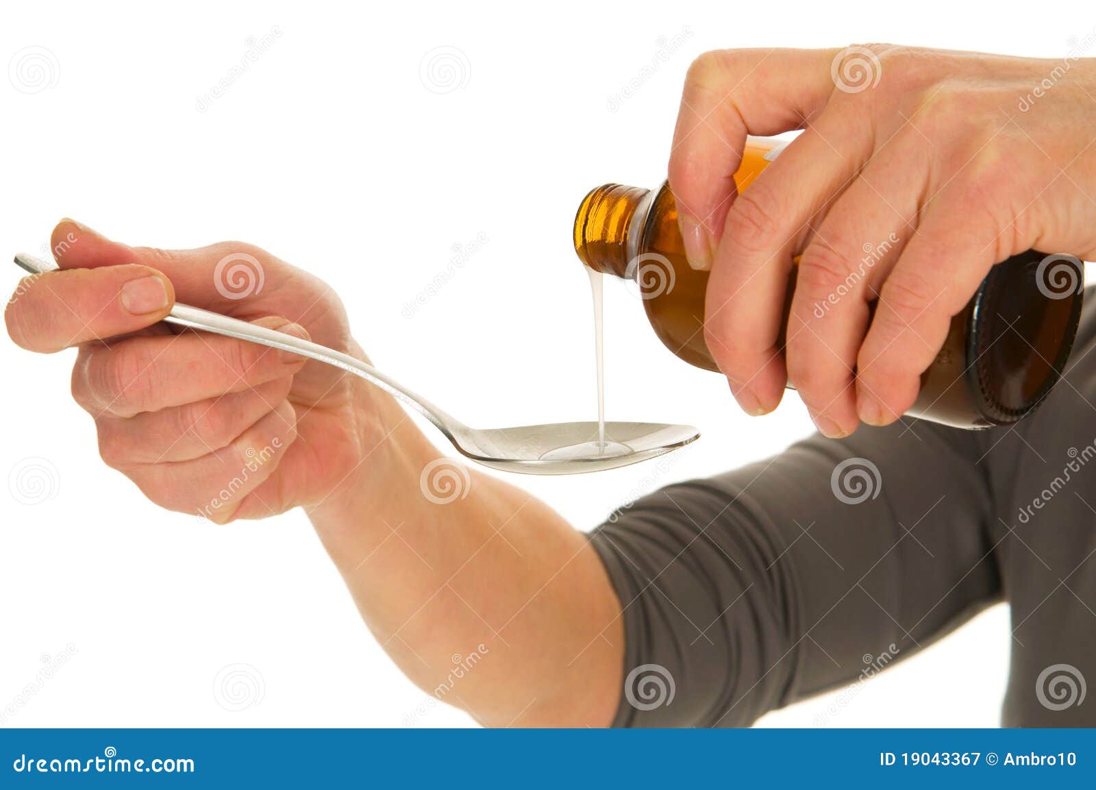 Mãos Com a Colher Do Xarope Imagem de Stock - Imagem de drogas, xarope ...