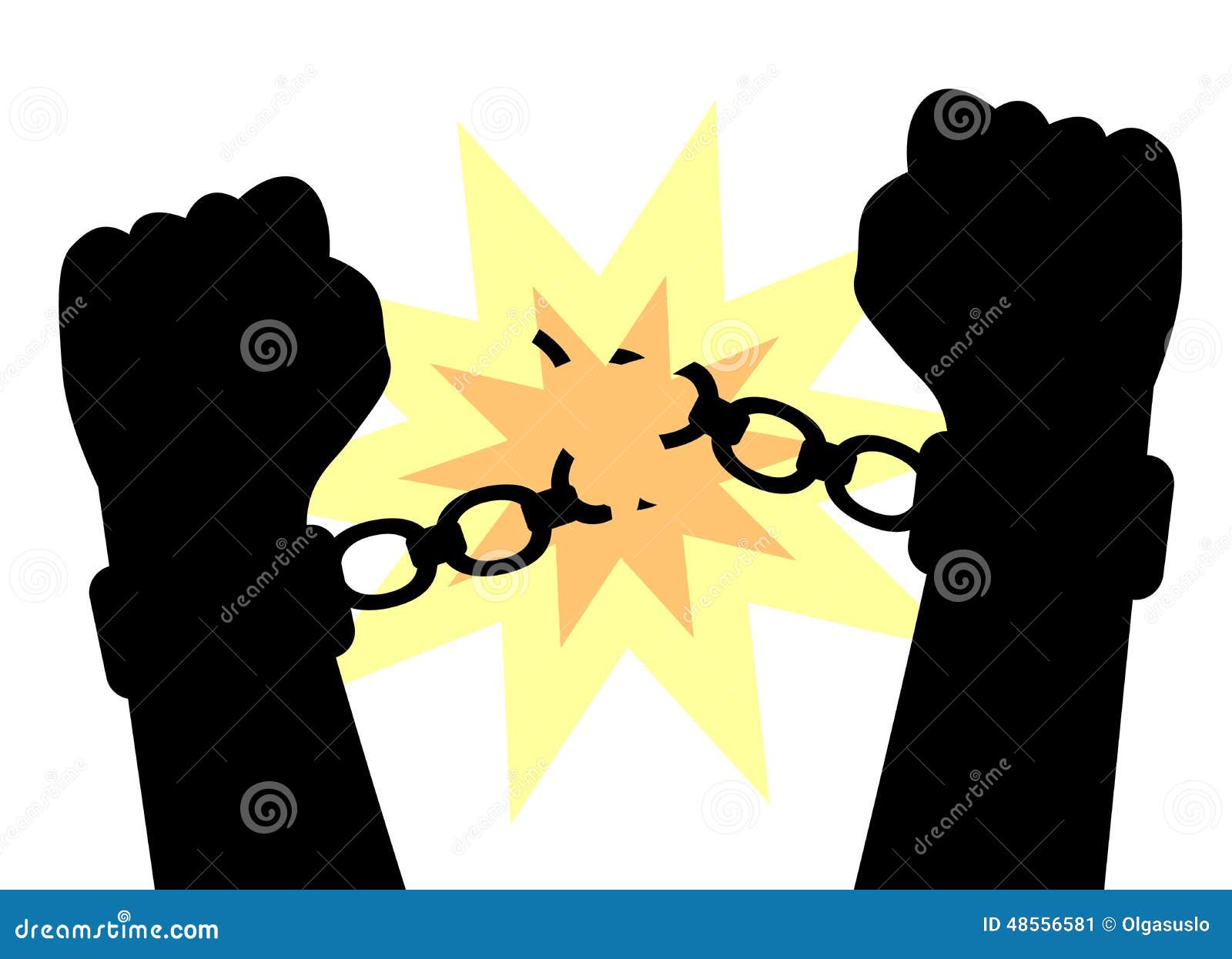 Mãos Para Quebrar Os Grilhões Ilustração do Vetor - Ilustração de ...