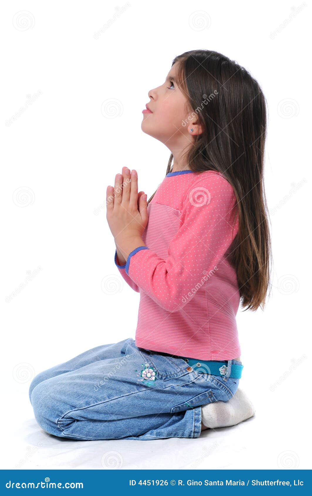Mädchen Auf Ihren Knien Betend Stockfoto - Bild von kind, frieden: 4451926