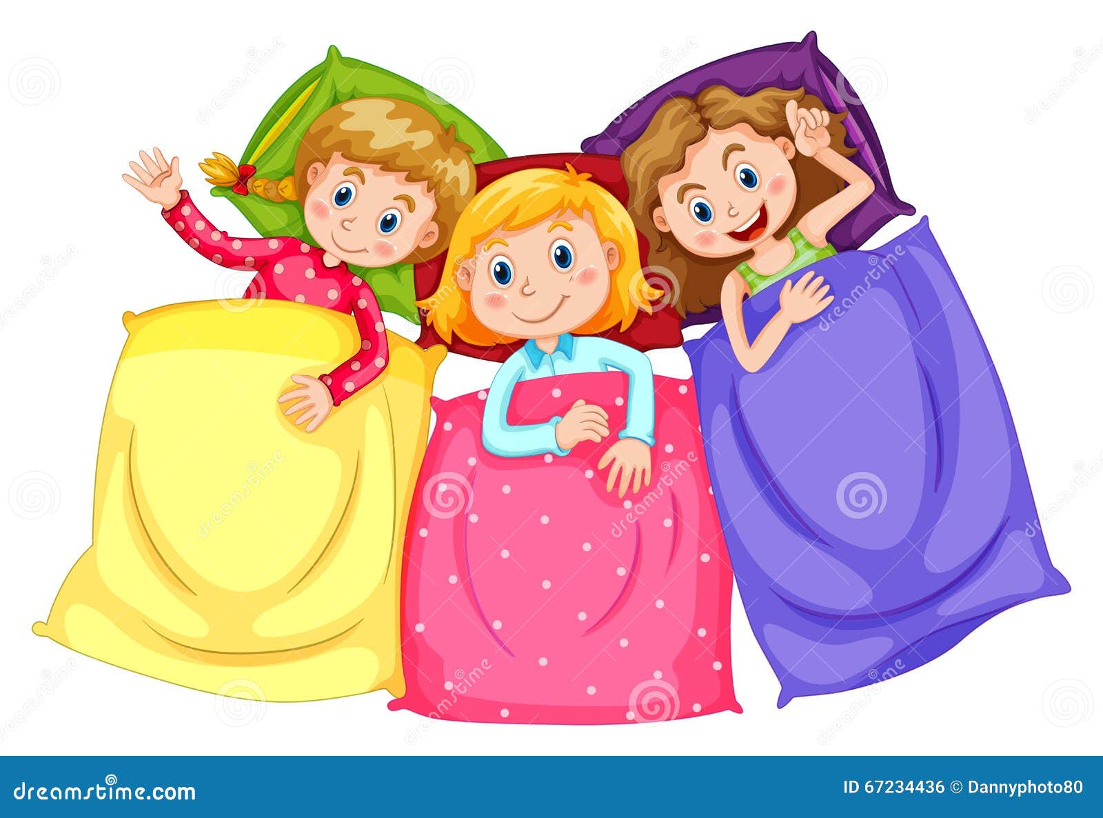 Mädchen in Den Pyjamas an Der Pyjamaparty Stock Abbildung ...