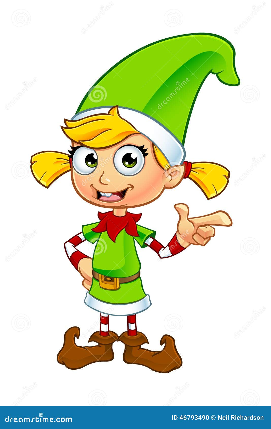 Mädchen-Elfen-Charakter Im Grün Vektor Abbildung - Illustration von ...