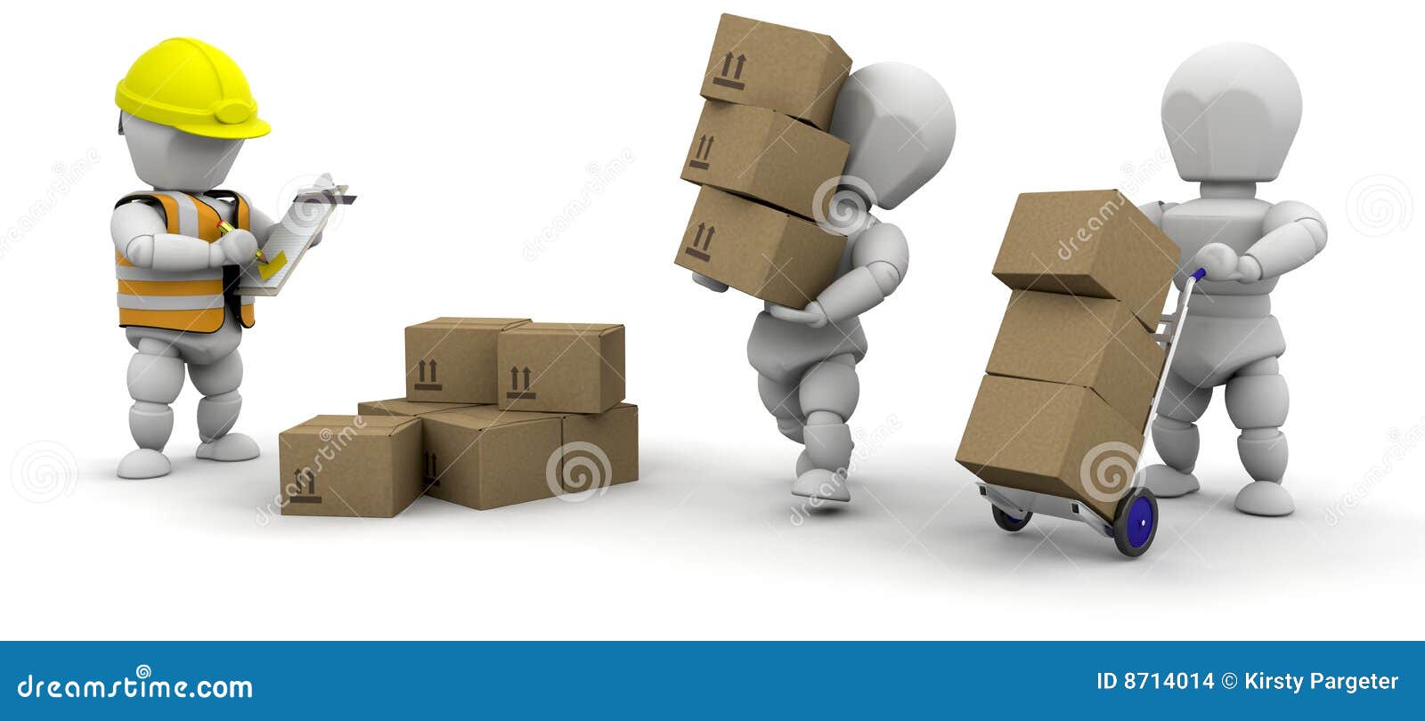 Männer 3D, Die Materialien Handhaben Stock Abbildung - Illustration von ...