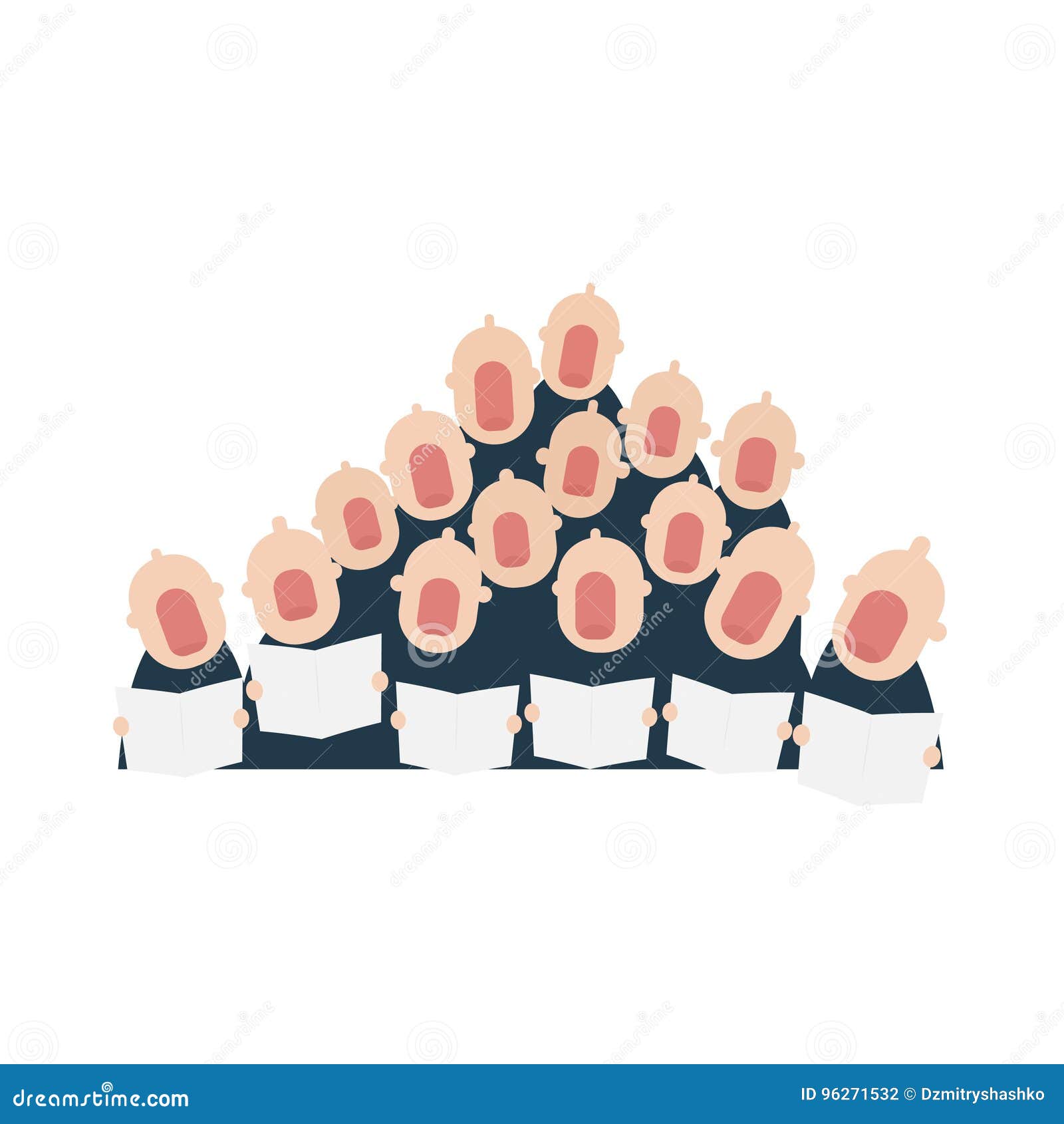 Männlicher Chor in Der Aktion Vektor Abbildung - Illustration von ...