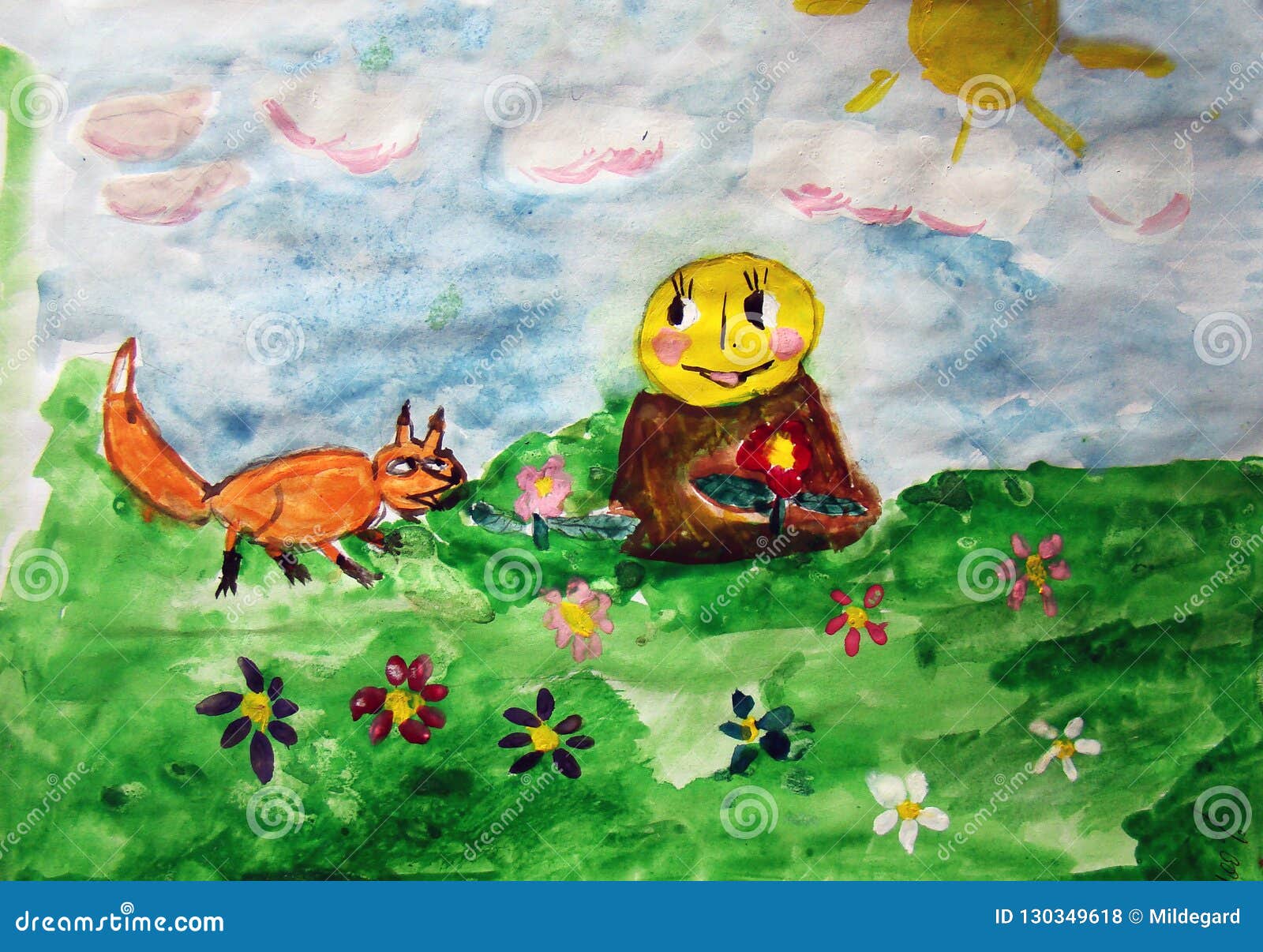 Märchencharaktere Gemalt Vom Kind Stock Abbildung - Illustration von ...