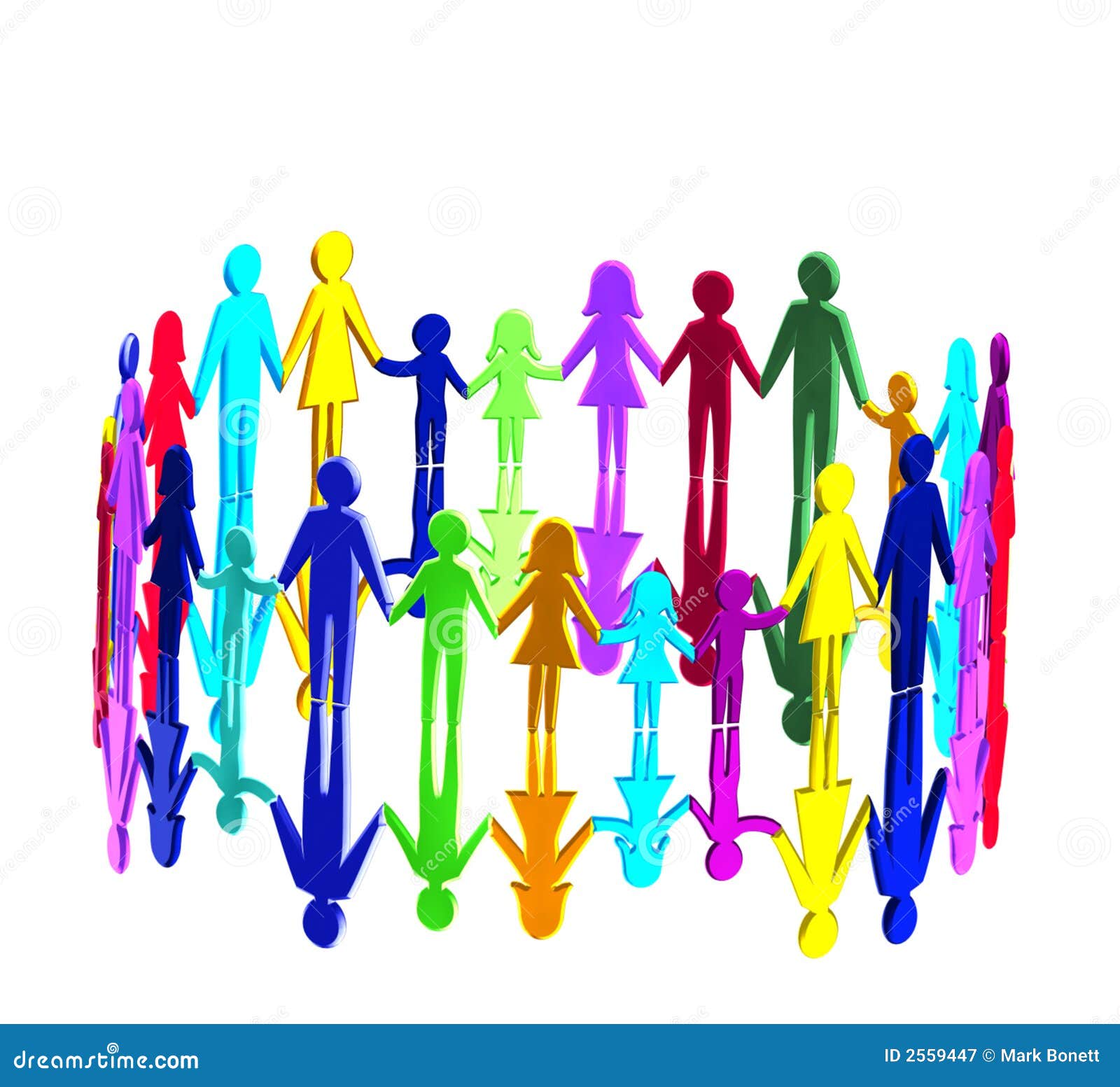 Mångkulturell gemenskap 3d stock illustrationer. Illustration av cirkel ...