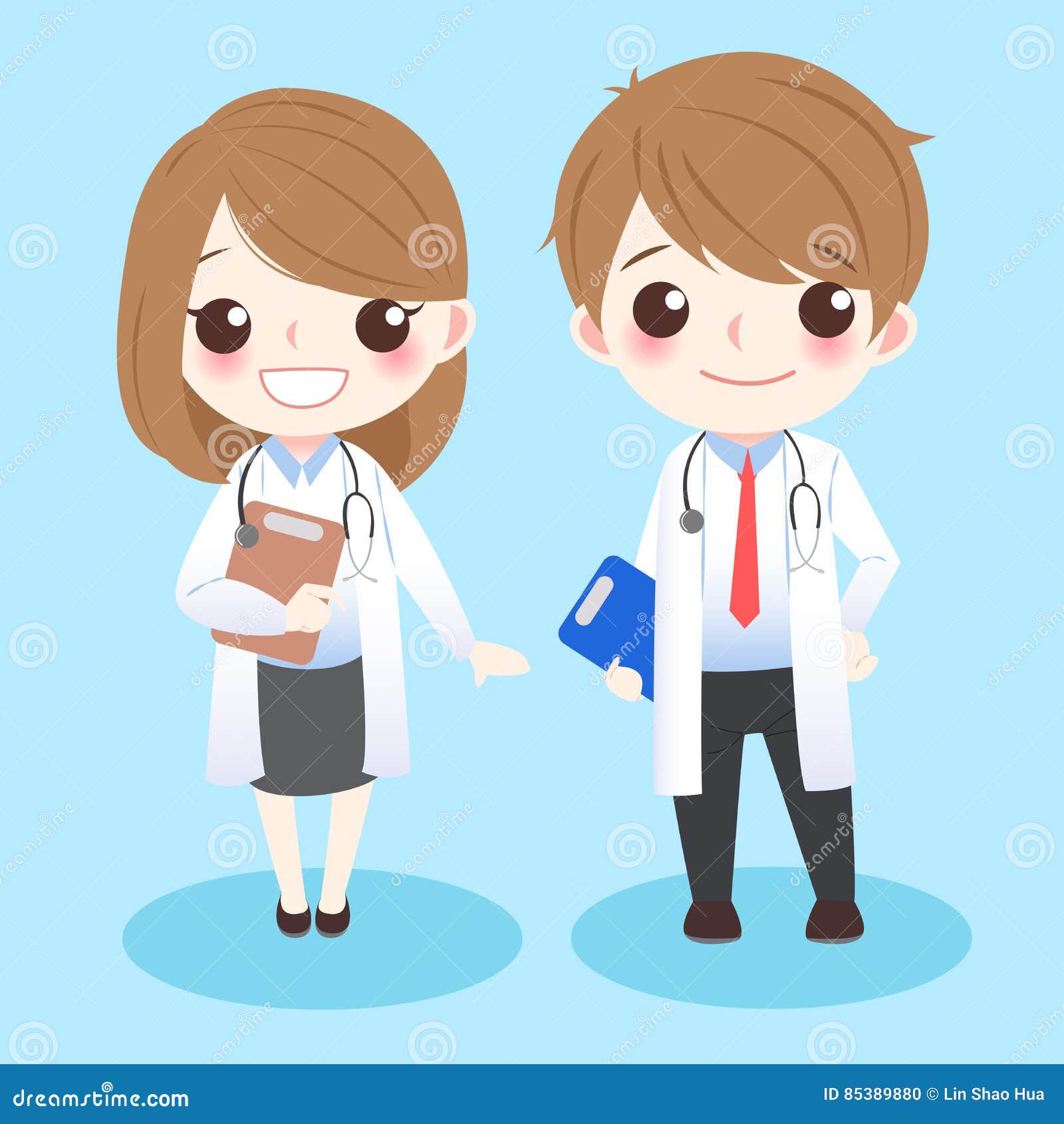 Médecins Mignons De Bande Dessinée Illustration de Vecteur ...