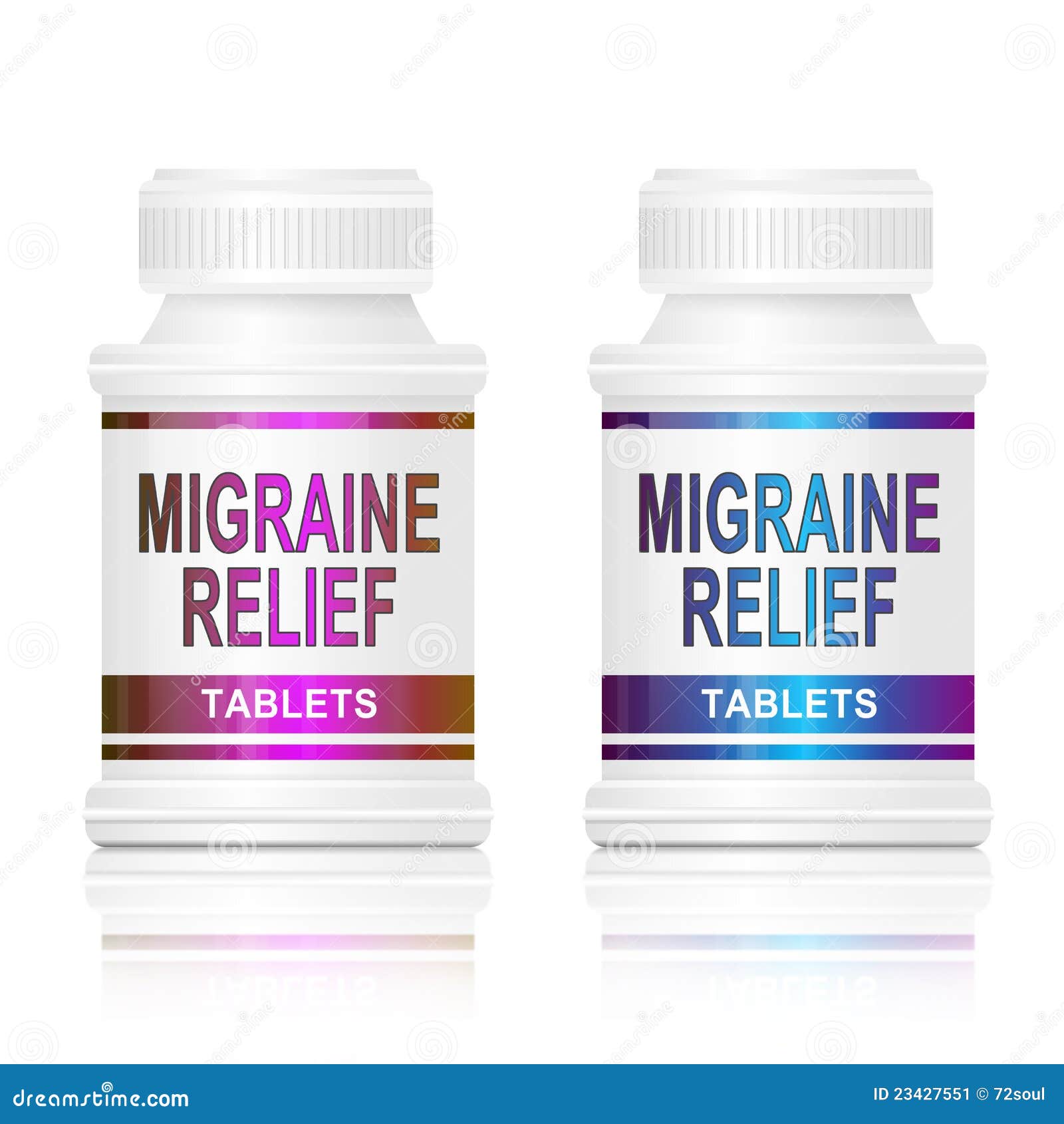 Médicament de migraine. illustration stock. Illustration du bleu - 23427551