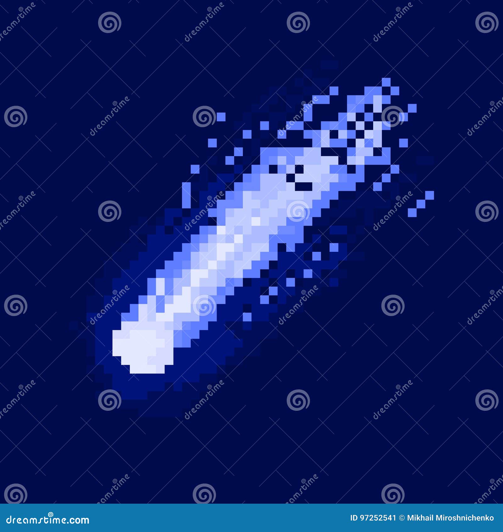 Météorite de pixel illustration de vecteur. Illustration du planète ...