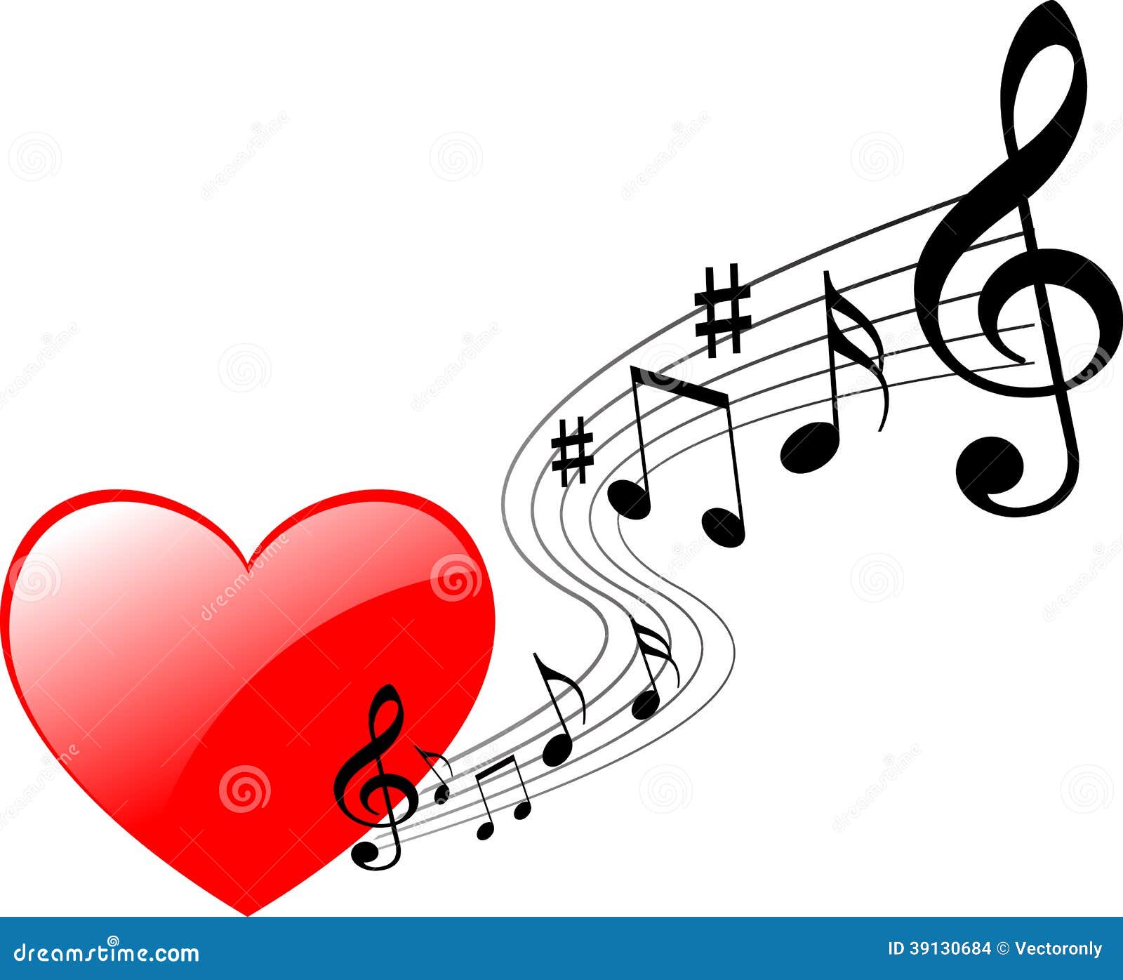 Música del corazón ilustración del vector. Ilustración de elemento ...