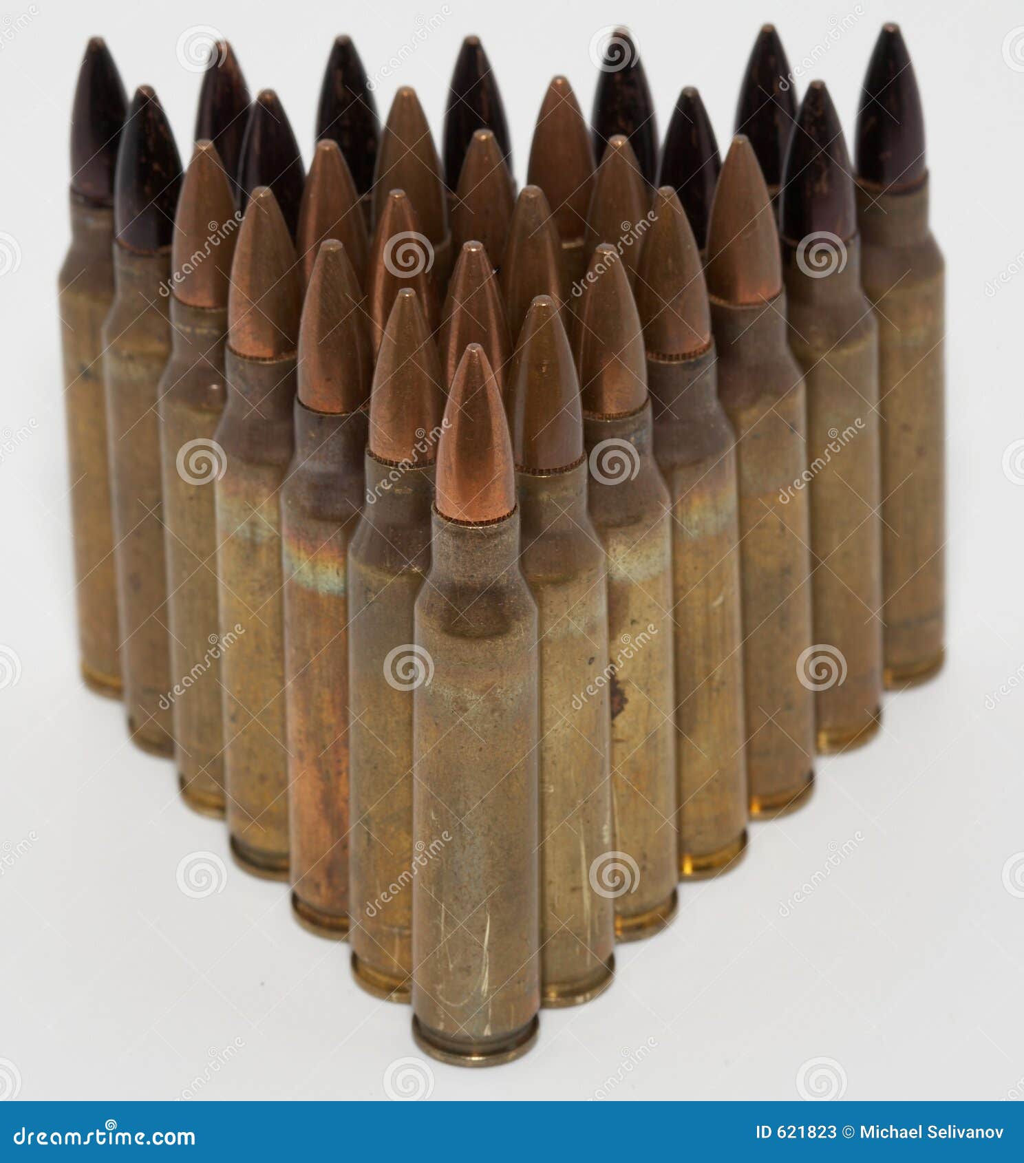 M-16 5.56 cartridges stock image. Image of armed, firearm - 621823