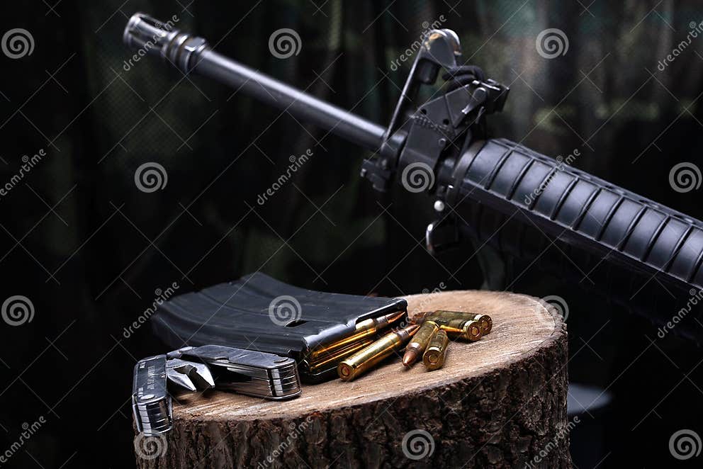 M-16 weapon stock image. Image of isolated, army, handgun - 4367013
