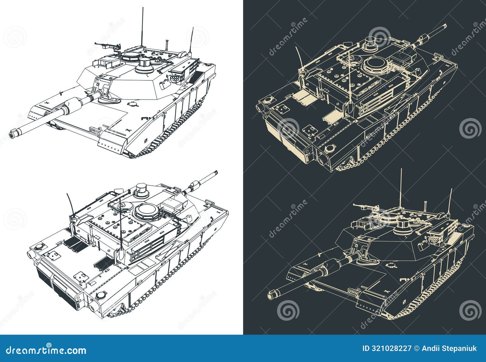 M1 Abrams Tank Illustrations Cartoon Vector | CartoonDealer.com #321028227