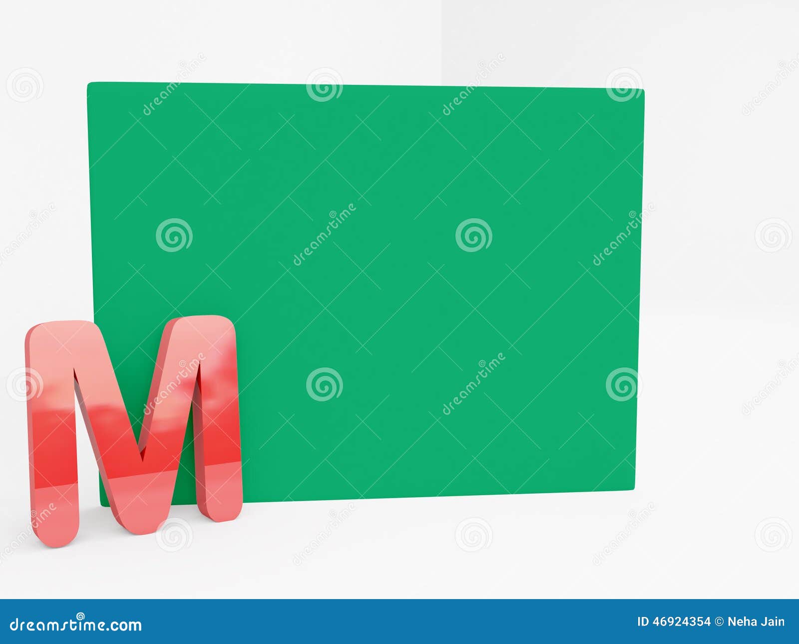 M Alphabet With Blank Green Canvas Royalty-Free Stock Image ...