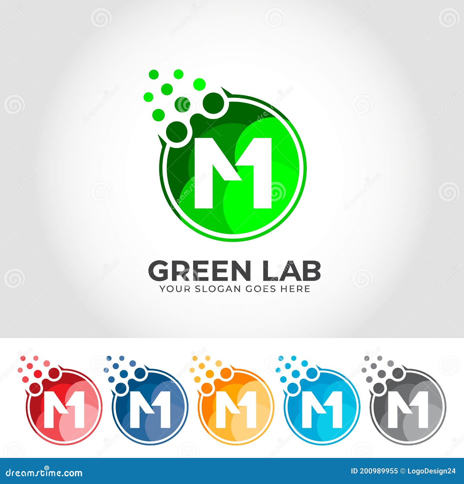 M Alphabet Lab Creative Logo Design Concept Stock Vector - Illustration ...