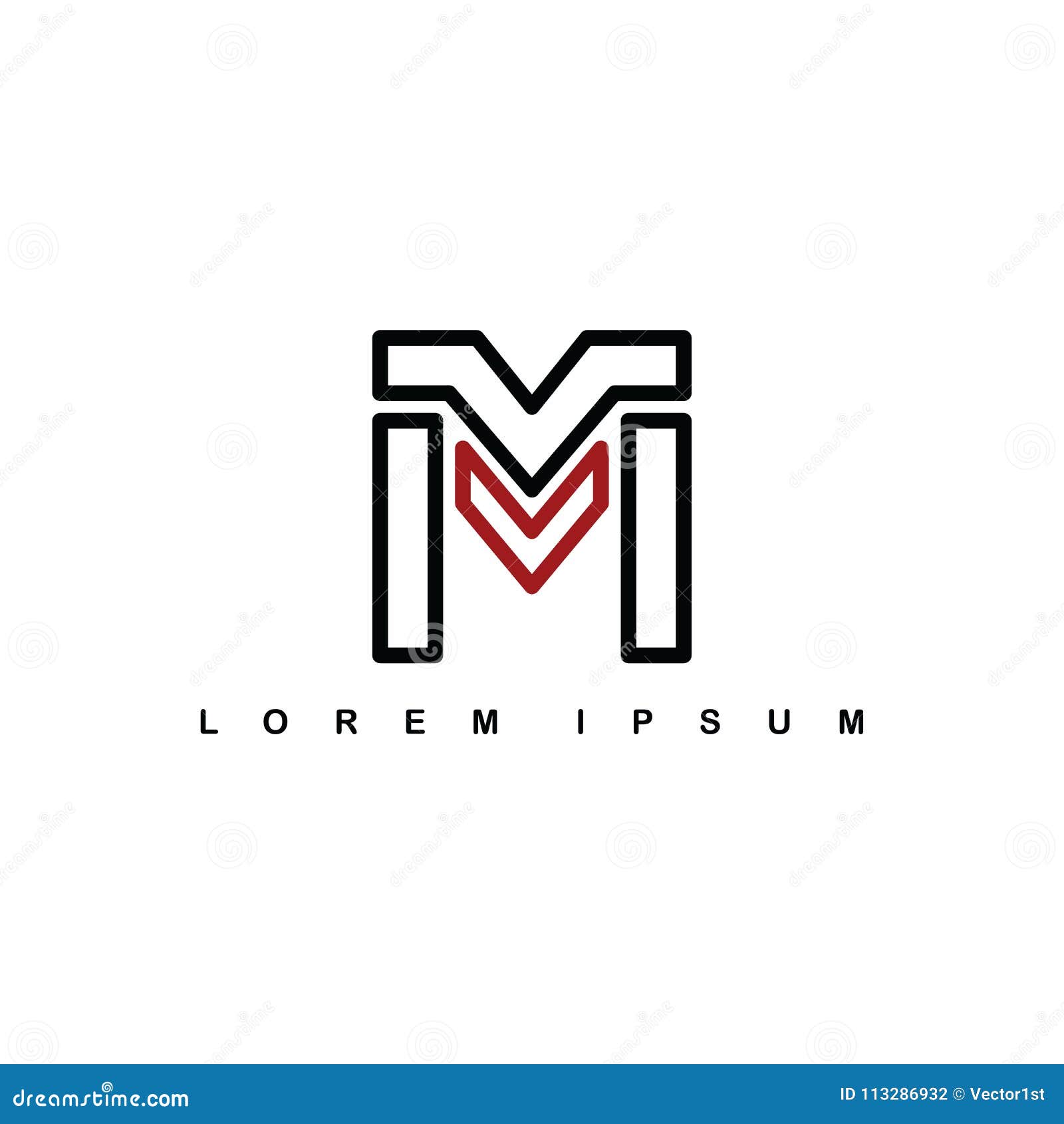 M Alphabet Letter Art Theme Logo Logotype Stock Vector - Illustration ...