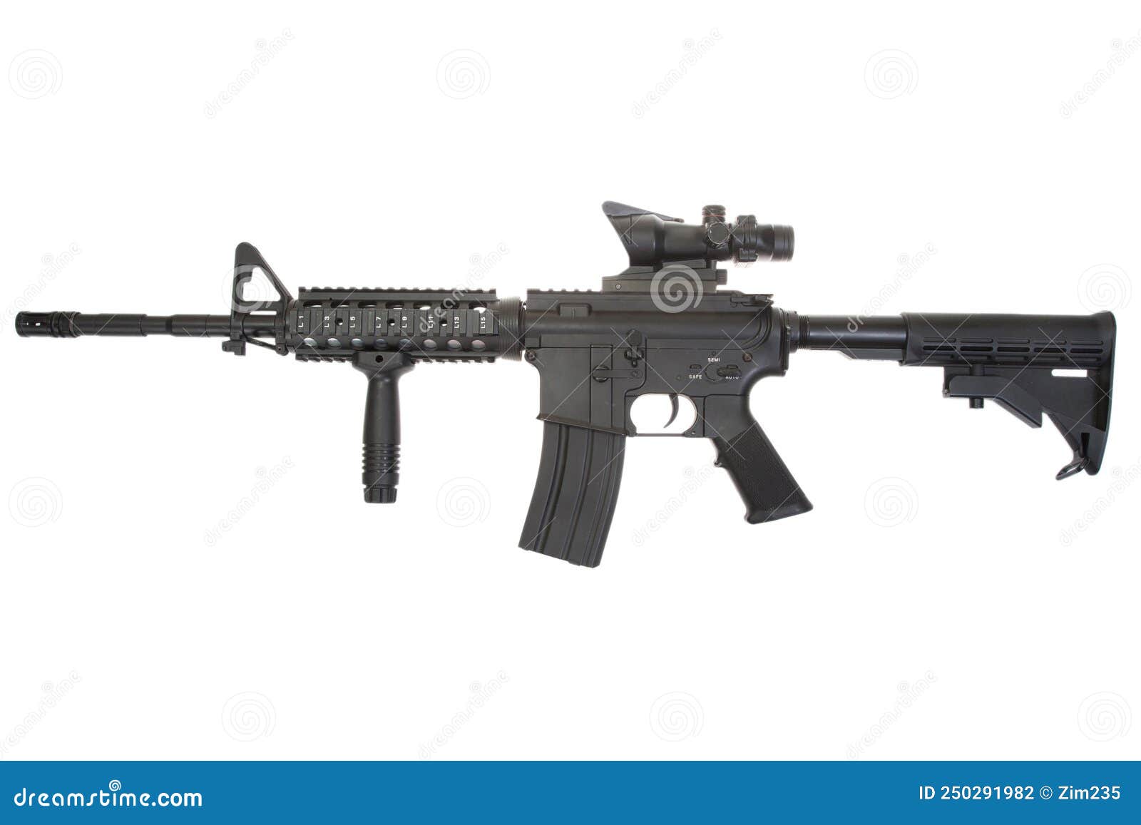 M4 Army Carbine Isolated on a White Background Stock Photo - Image of ...