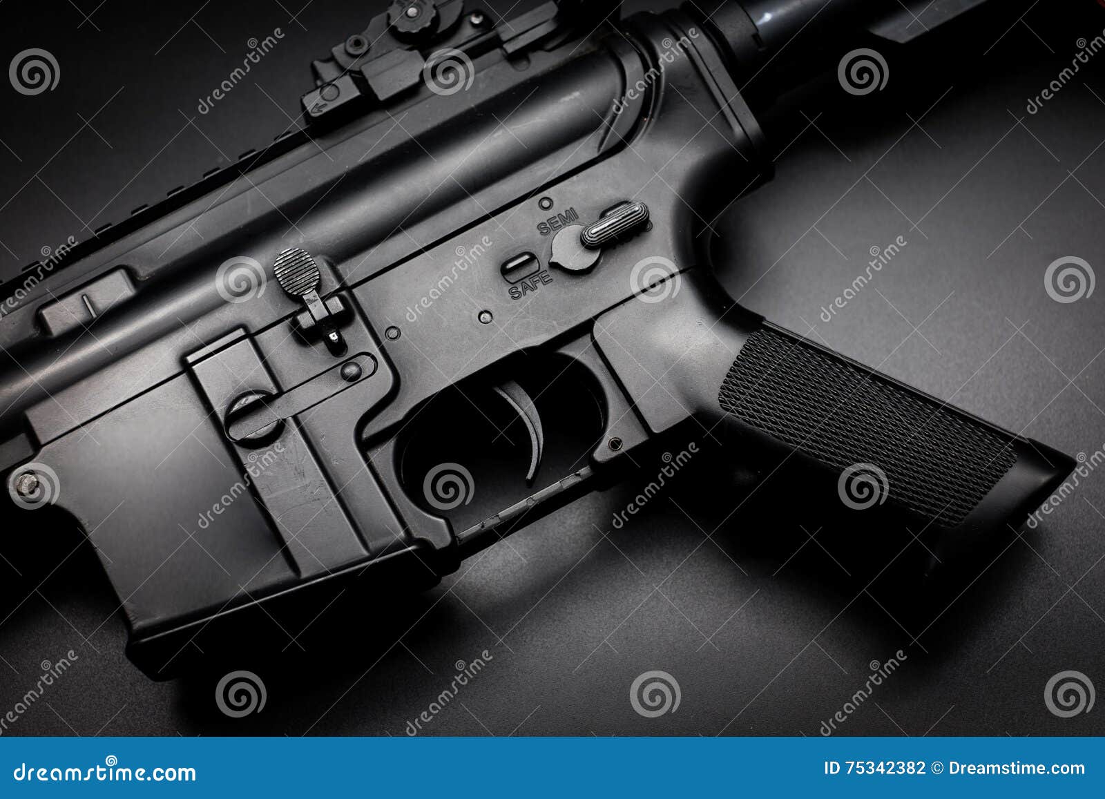 M4A1 Assault Rifle on Black Background Stock Photo - Image of tactical ...