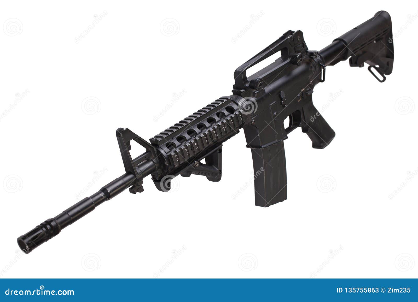 An M4A1 SOPMOD Carbine Equipped With An M203 Grenade Launcher Royalty ...