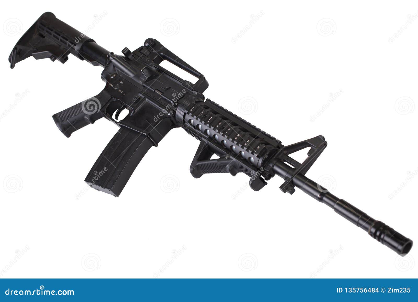An M4A1 SOPMOD Carbine Equipped With An M203 Grenade Launcher Royalty ...