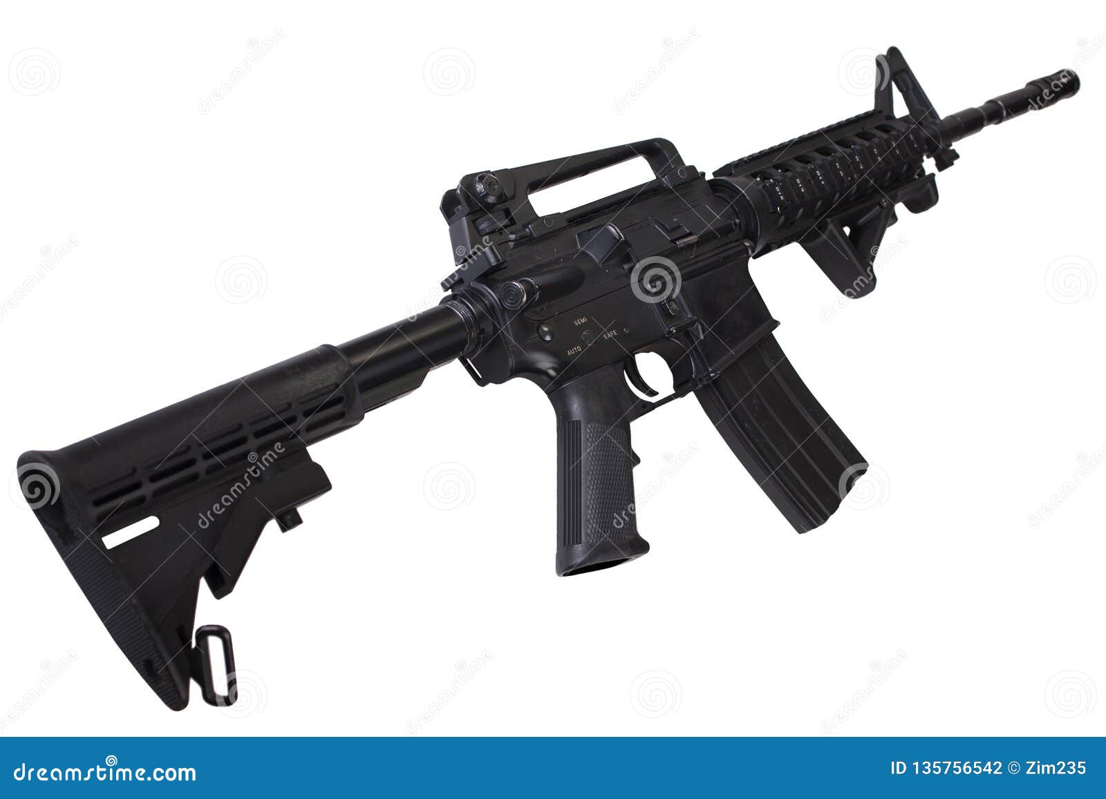 M4 assault rifle isolated stock photo. Image of nato - 135756542