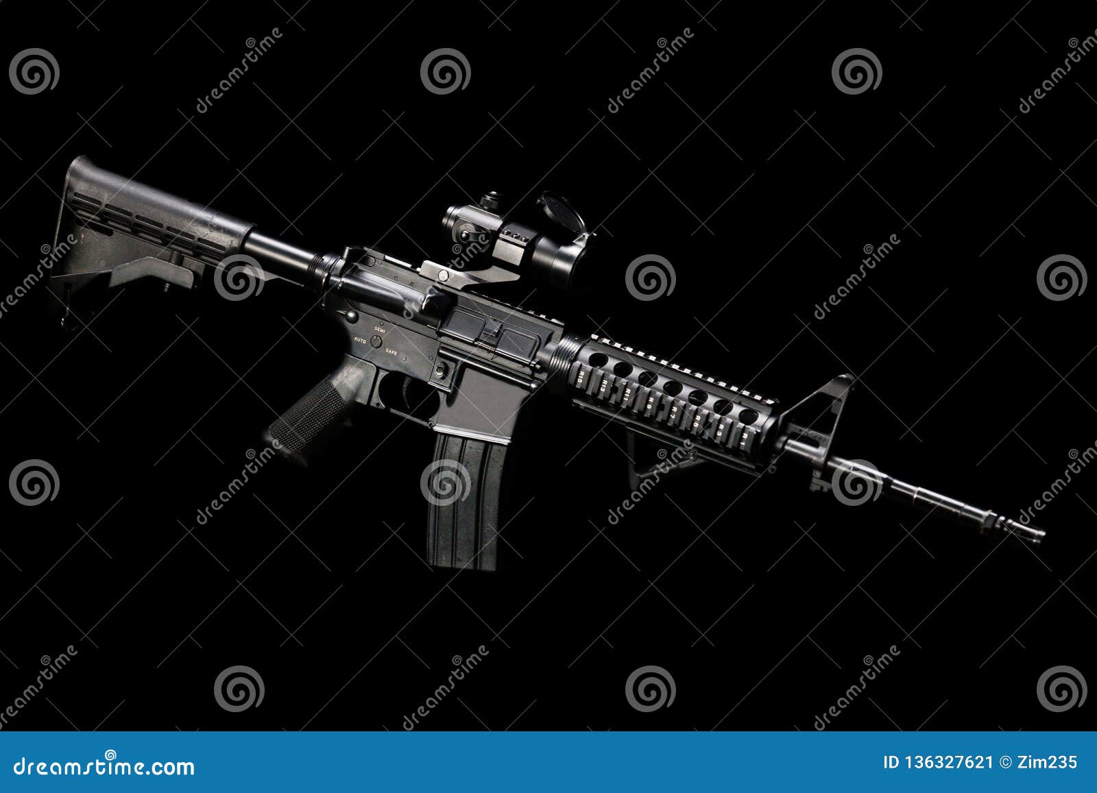 An M4A1 SOPMOD Carbine Equipped With An M203 Grenade Launcher Royalty ...