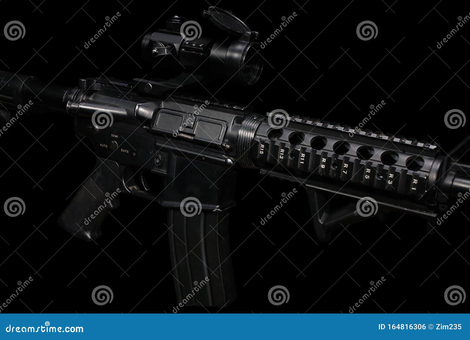An M4A1 SOPMOD Carbine Equipped With An M203 Grenade Launcher Royalty ...