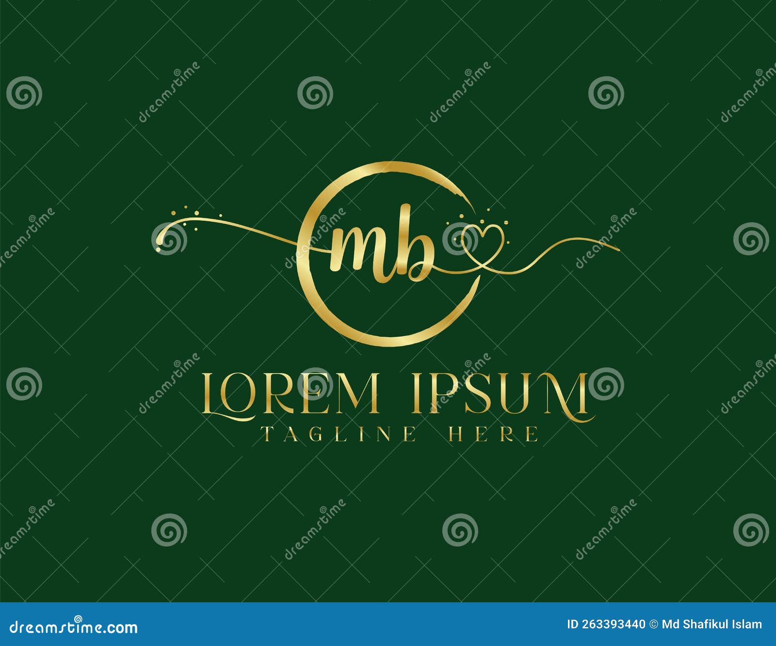 M B Cursive with Hearts ðŸ’• Business Logo Stock Illustration ...