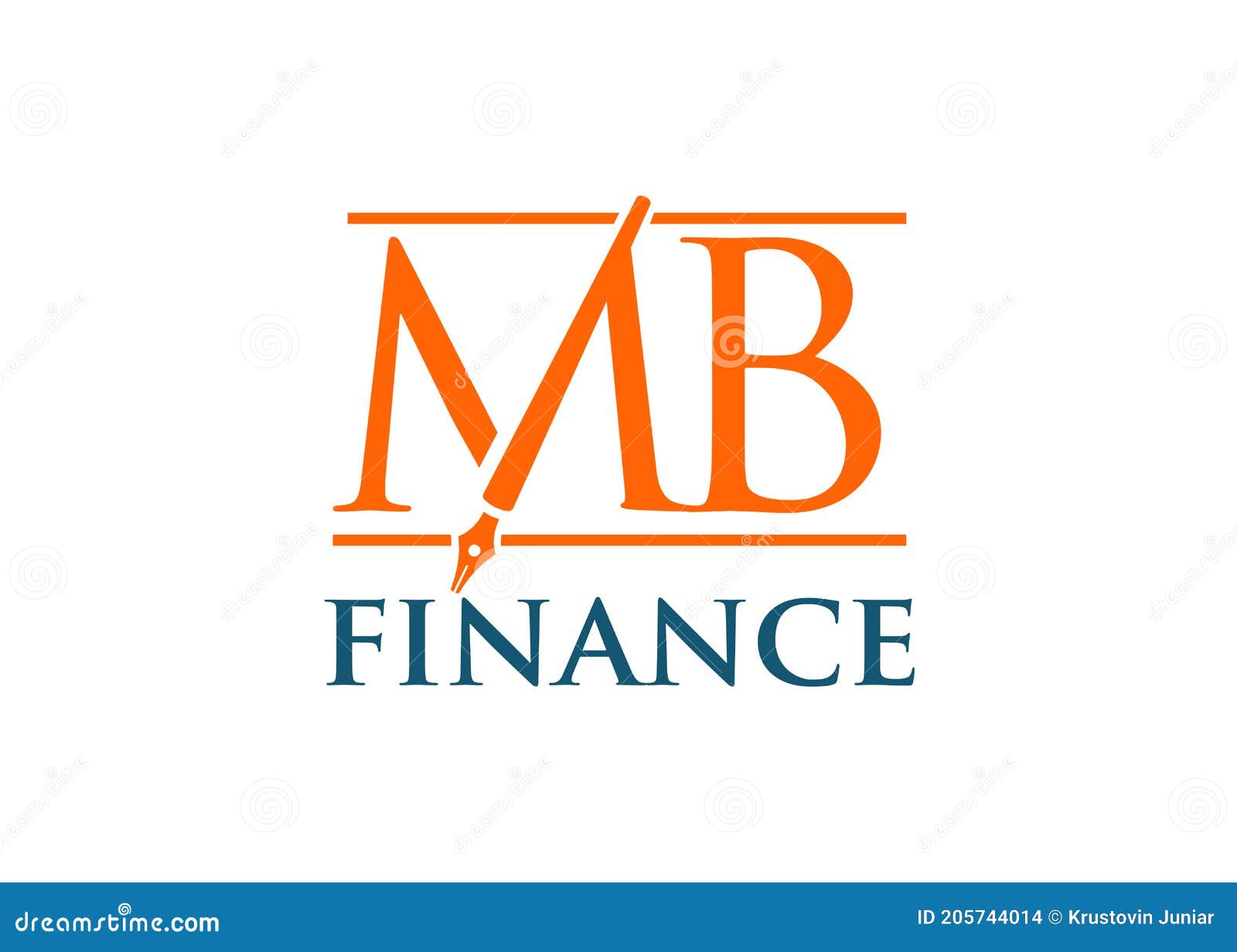 M and B with pen vector stock vector. Illustration of logo - 205744014