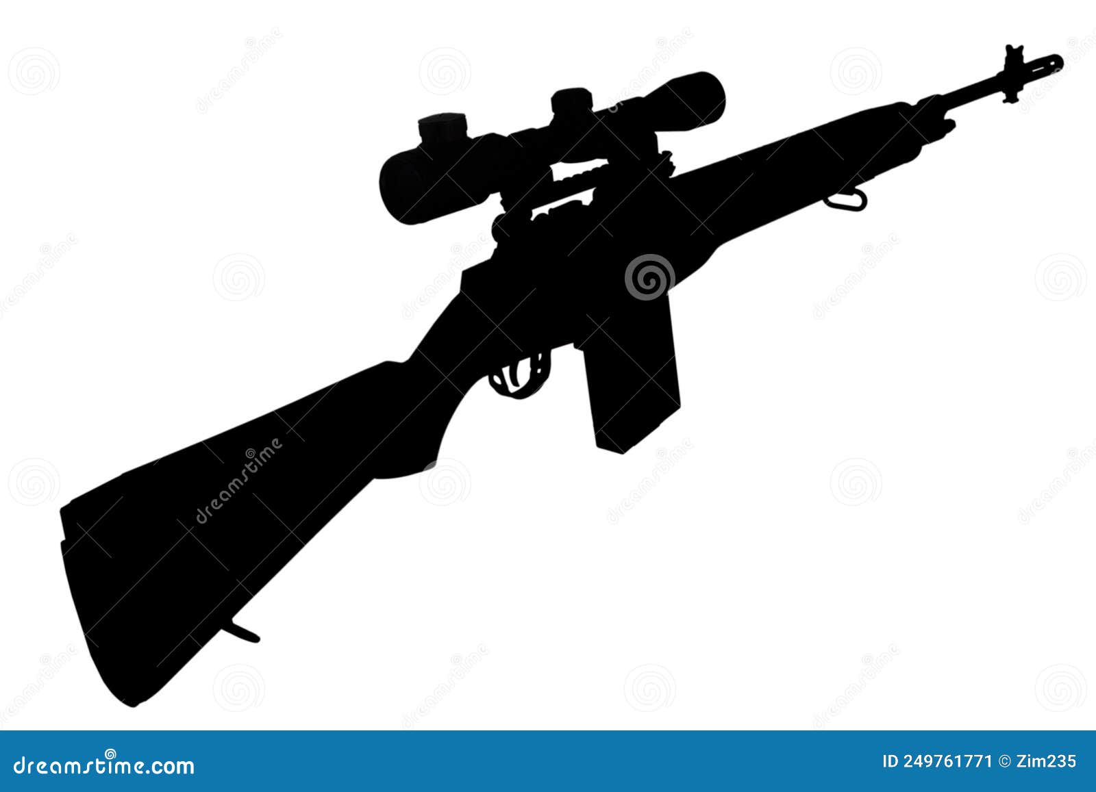 M14 Based Sniper Rifle Black Silhouette Stock Image - Image of military ...