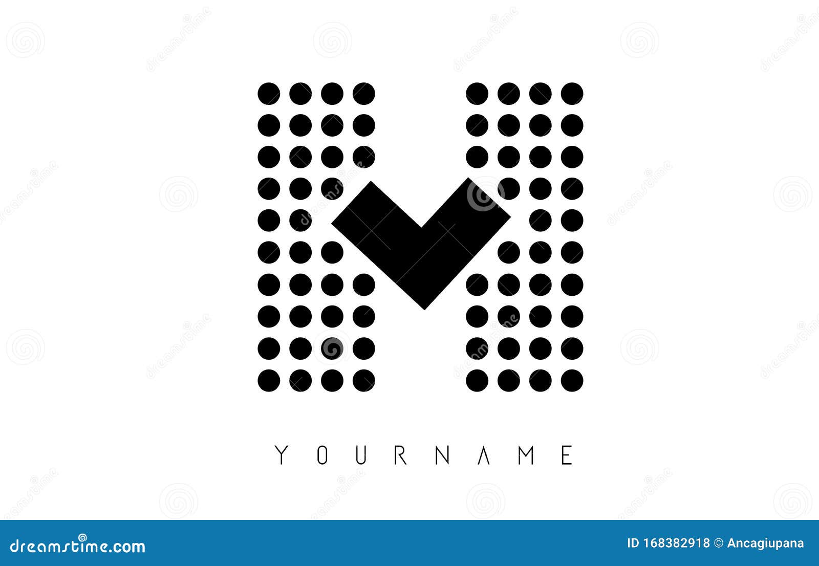 M Black Dotted Letter Logo stock vector. Illustration of fashion ...
