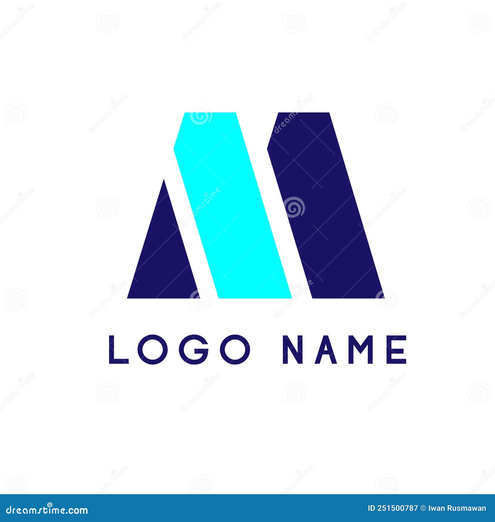 M BLUE OGO Modern Logo Design Stock Vector - Illustration of leaf ...