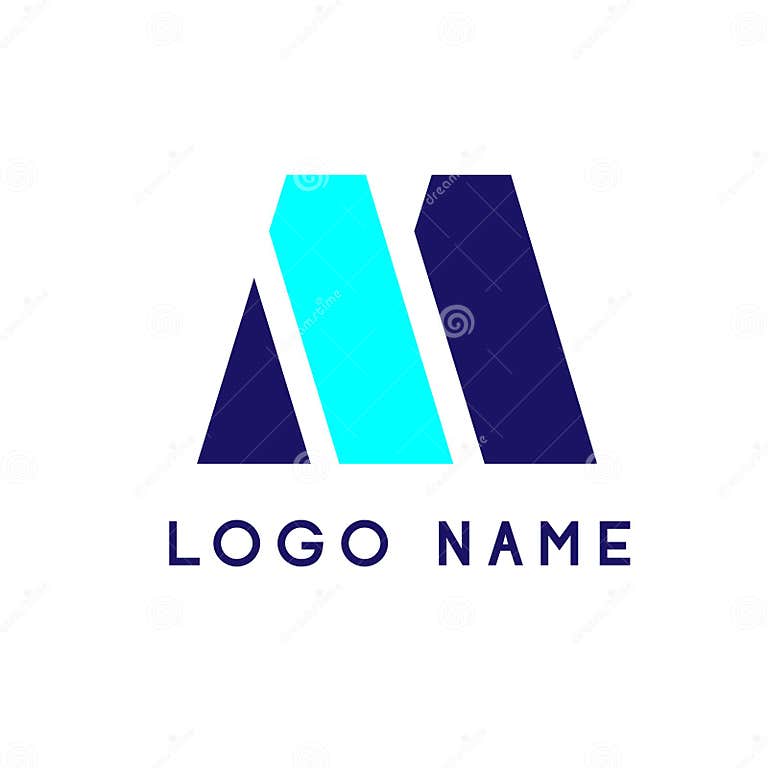 M BLUE OGO Modern Logo Design Stock Vector - Illustration of leaf ...