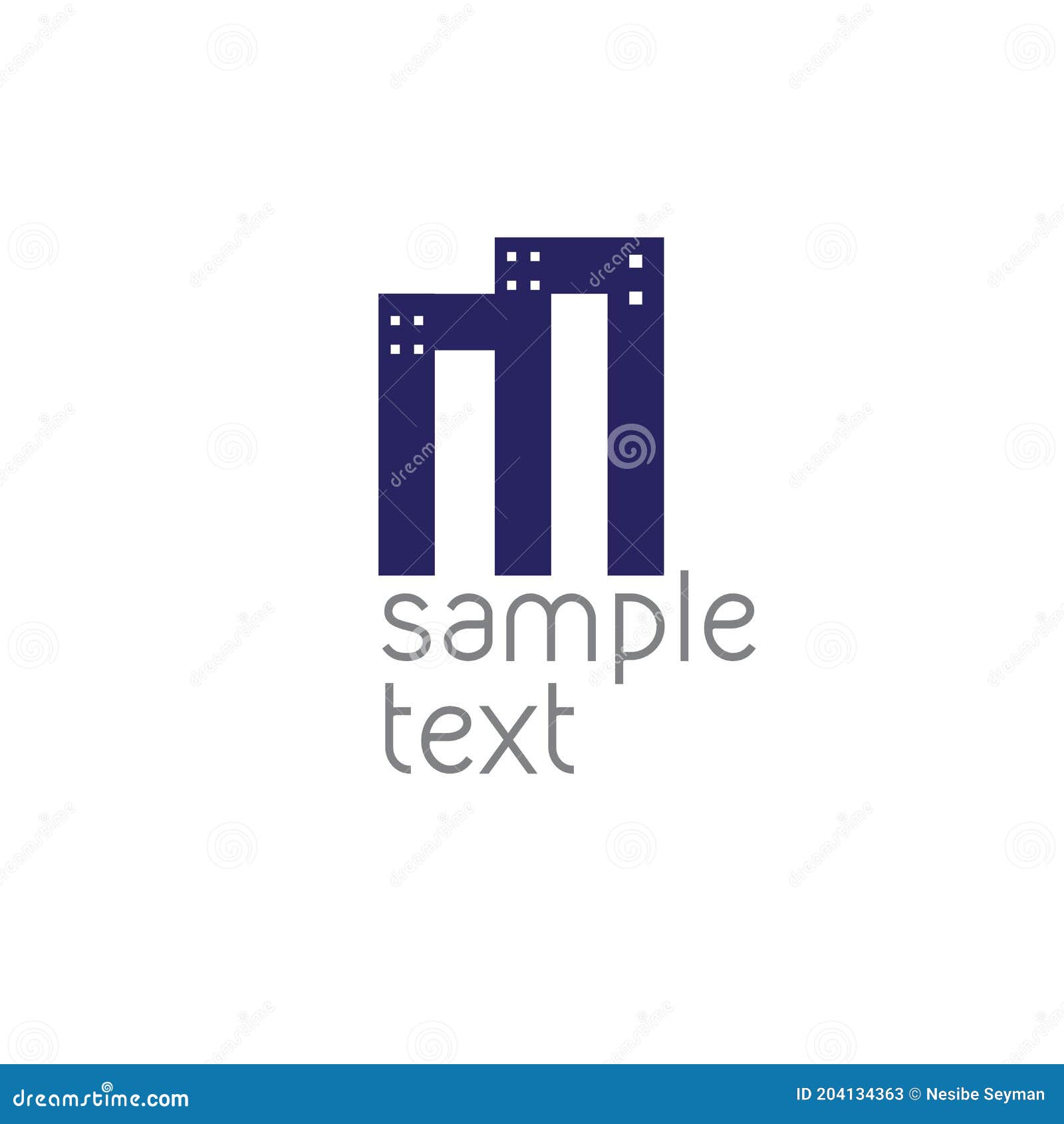 M, Building Logo Template, Illustration, White Background Stock Vector ...