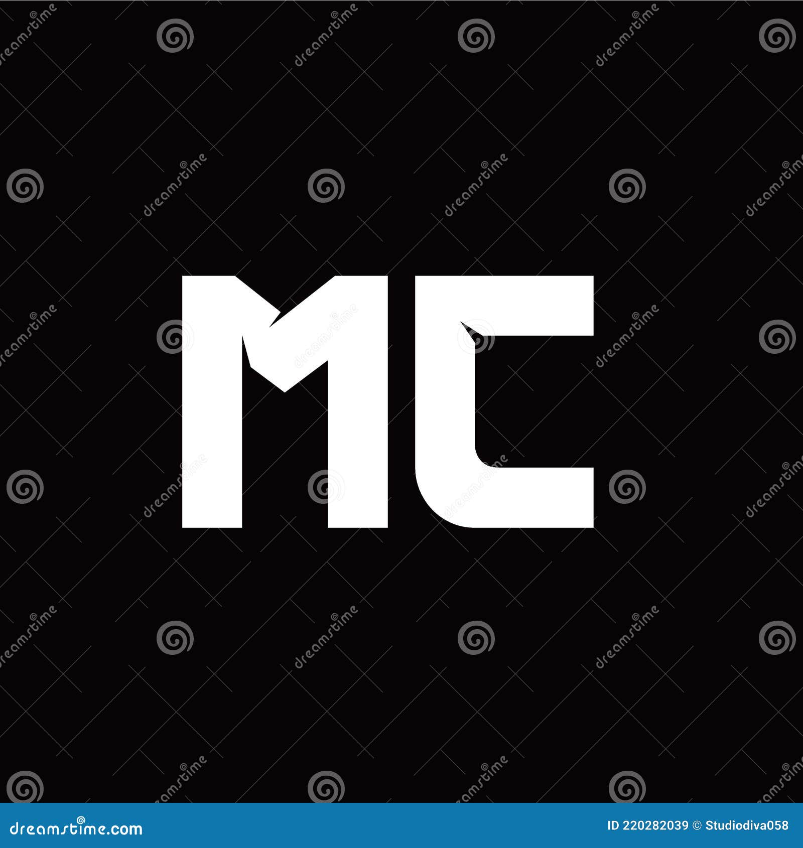 M C Letter Monogram Style Initial Logo Template Stock Vector ...