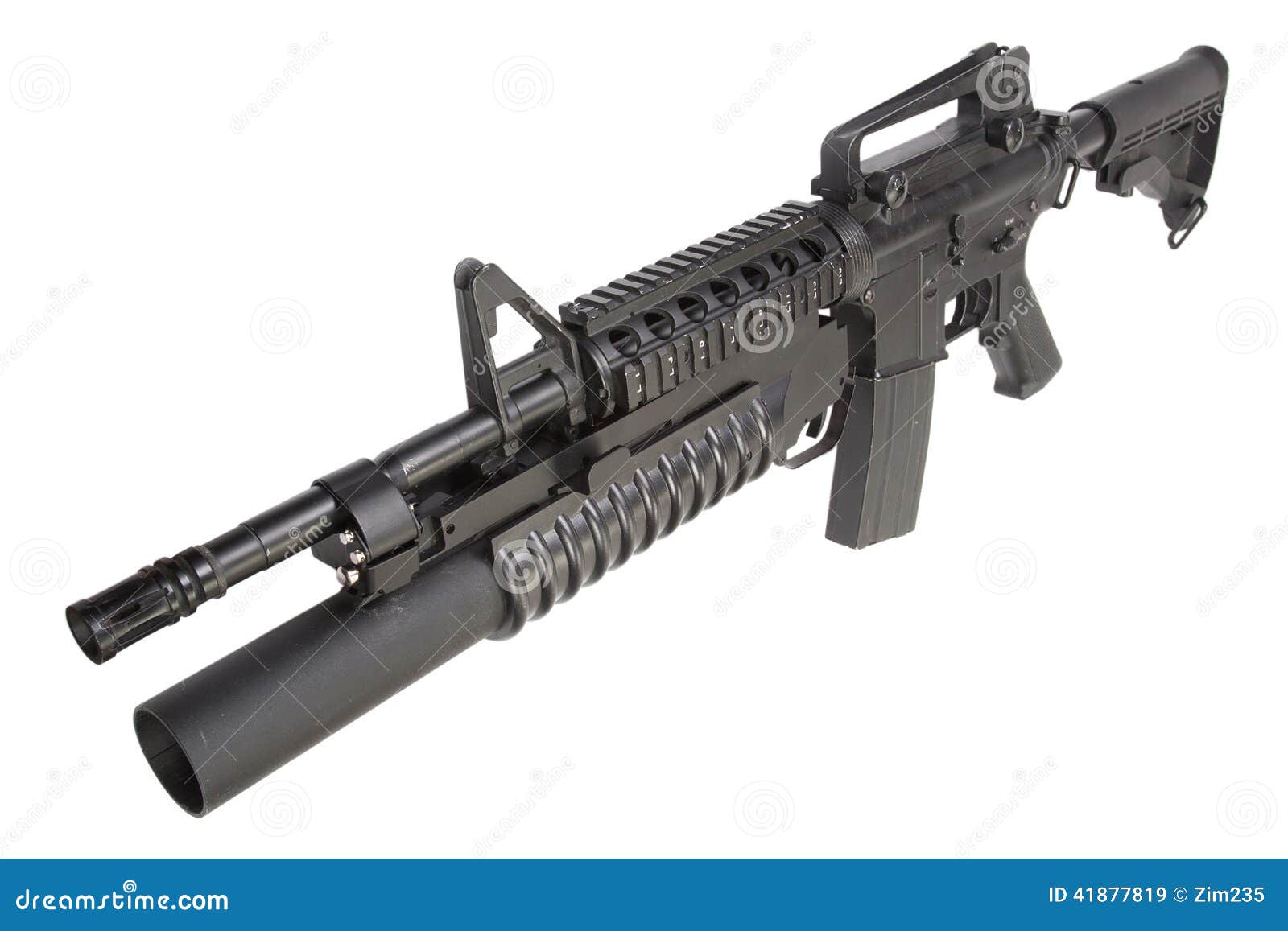 M4A1 Carbine Equipped with an M203 Grenade Launcher Stock Image - Image ...